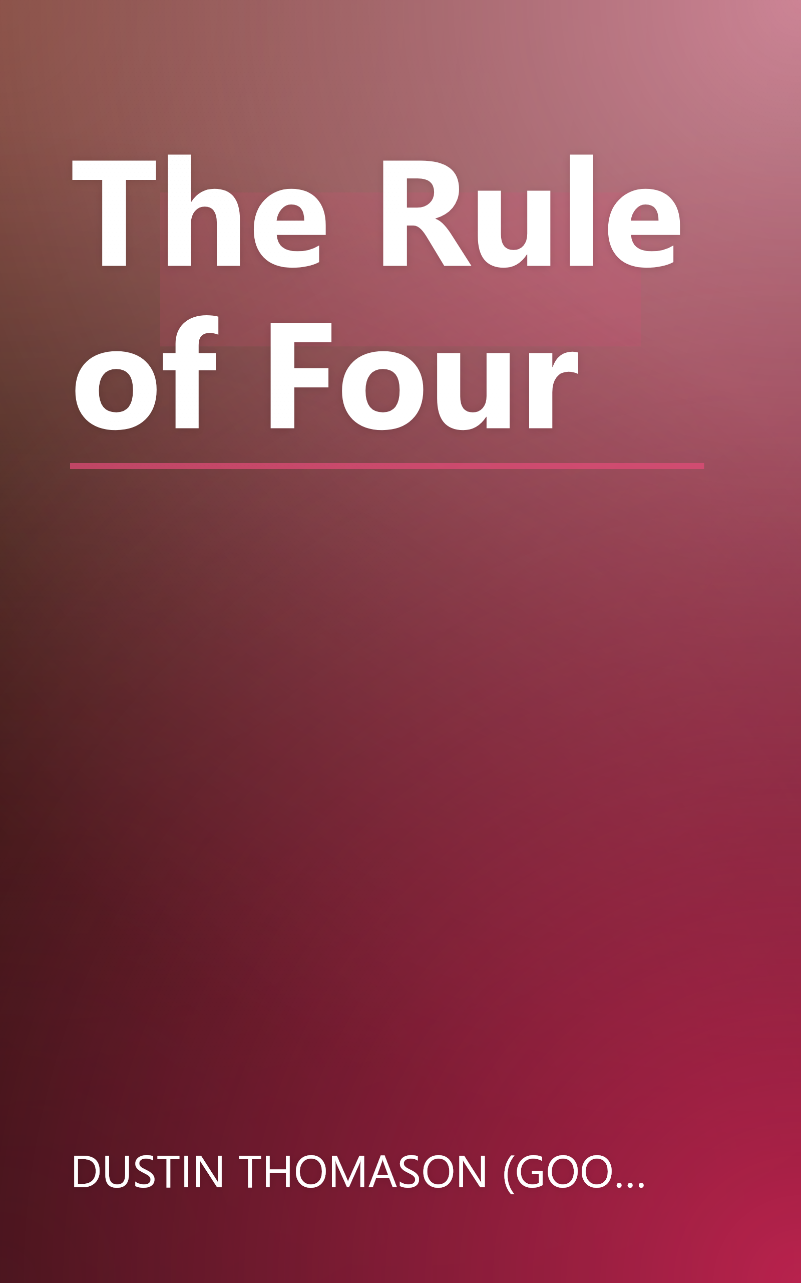 The Rule of Four book cover