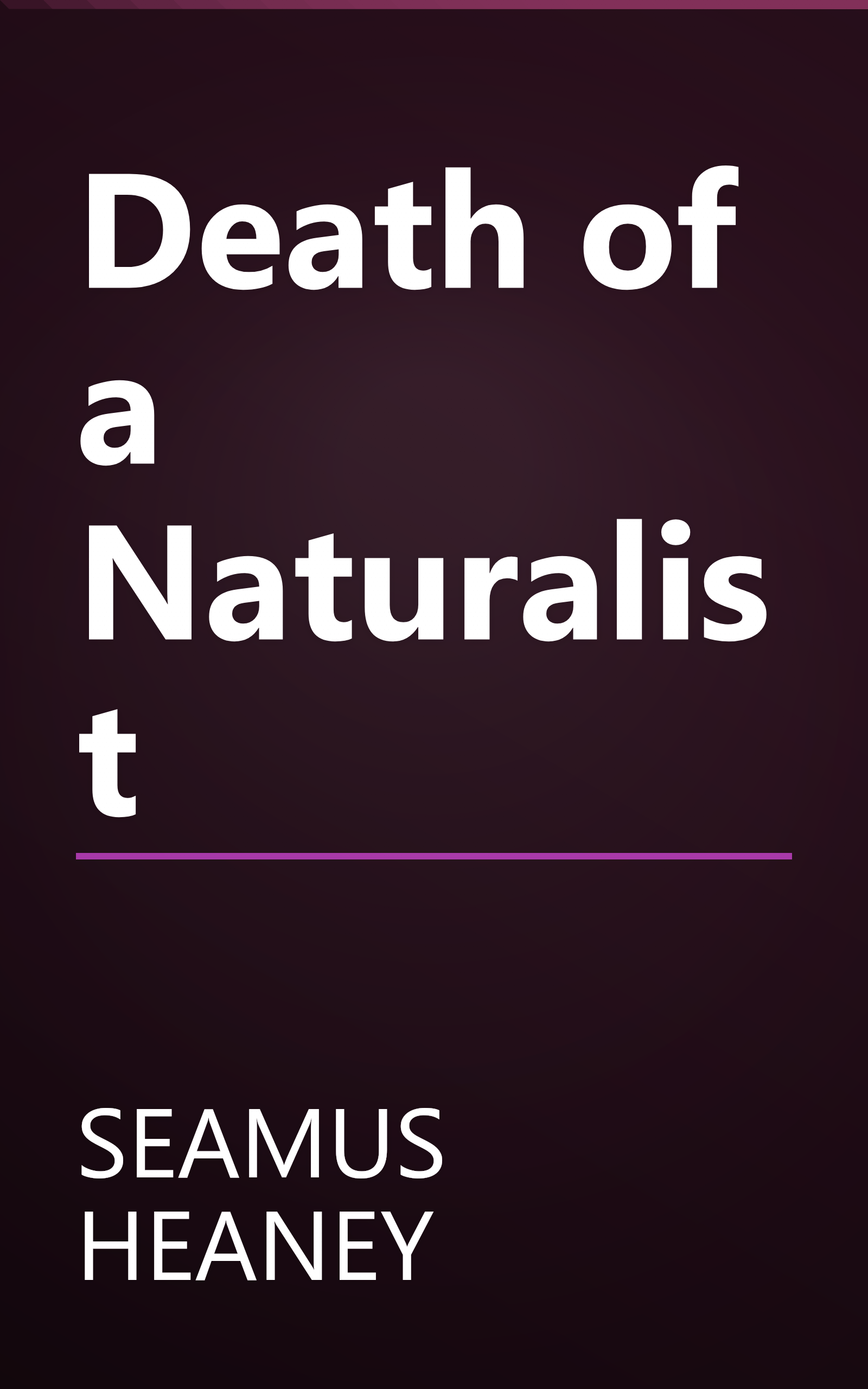 Death of a Naturalist book cover