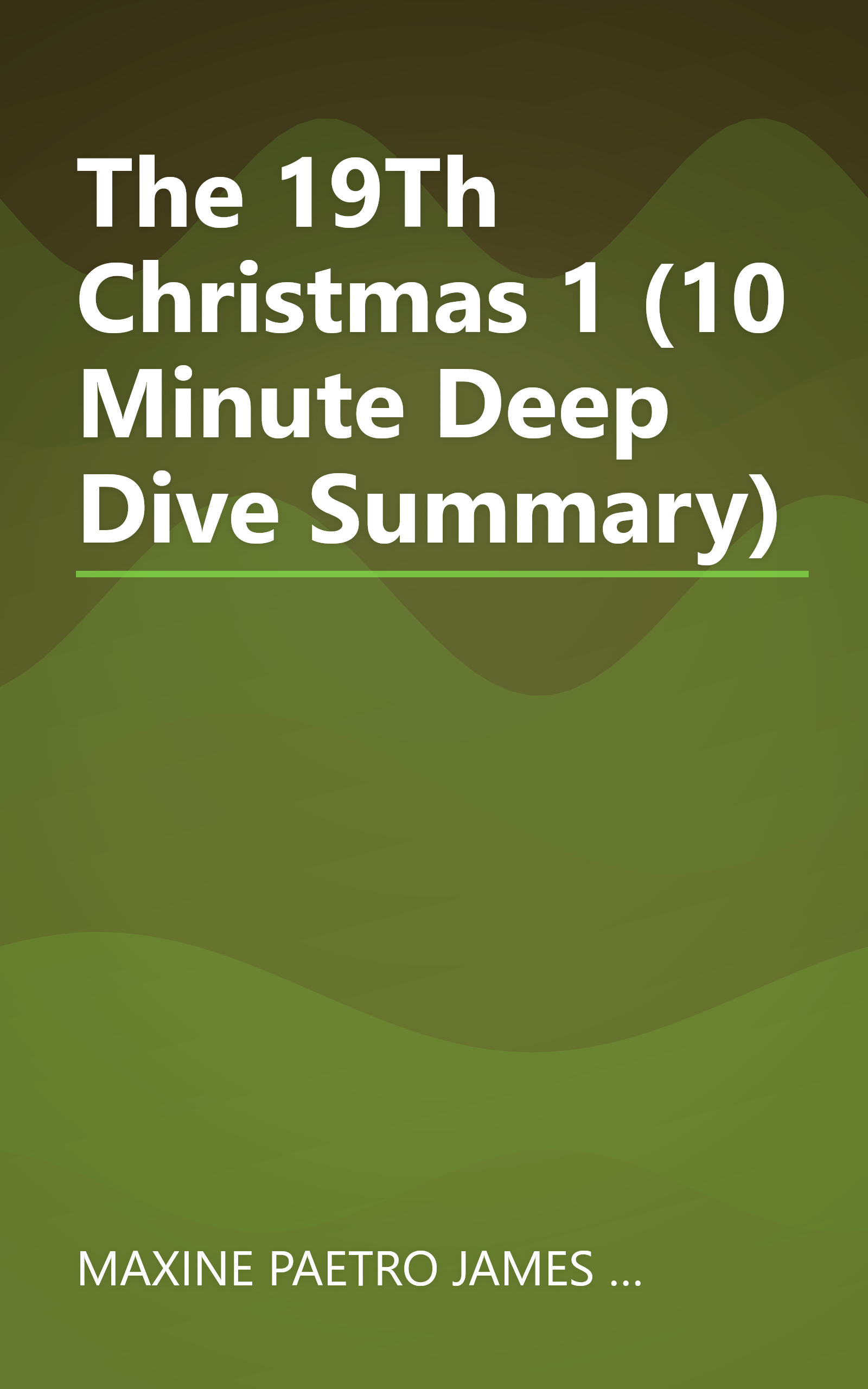 The 19Th Christmas 1 (10 Minute   Deep Dive Summary) book cover