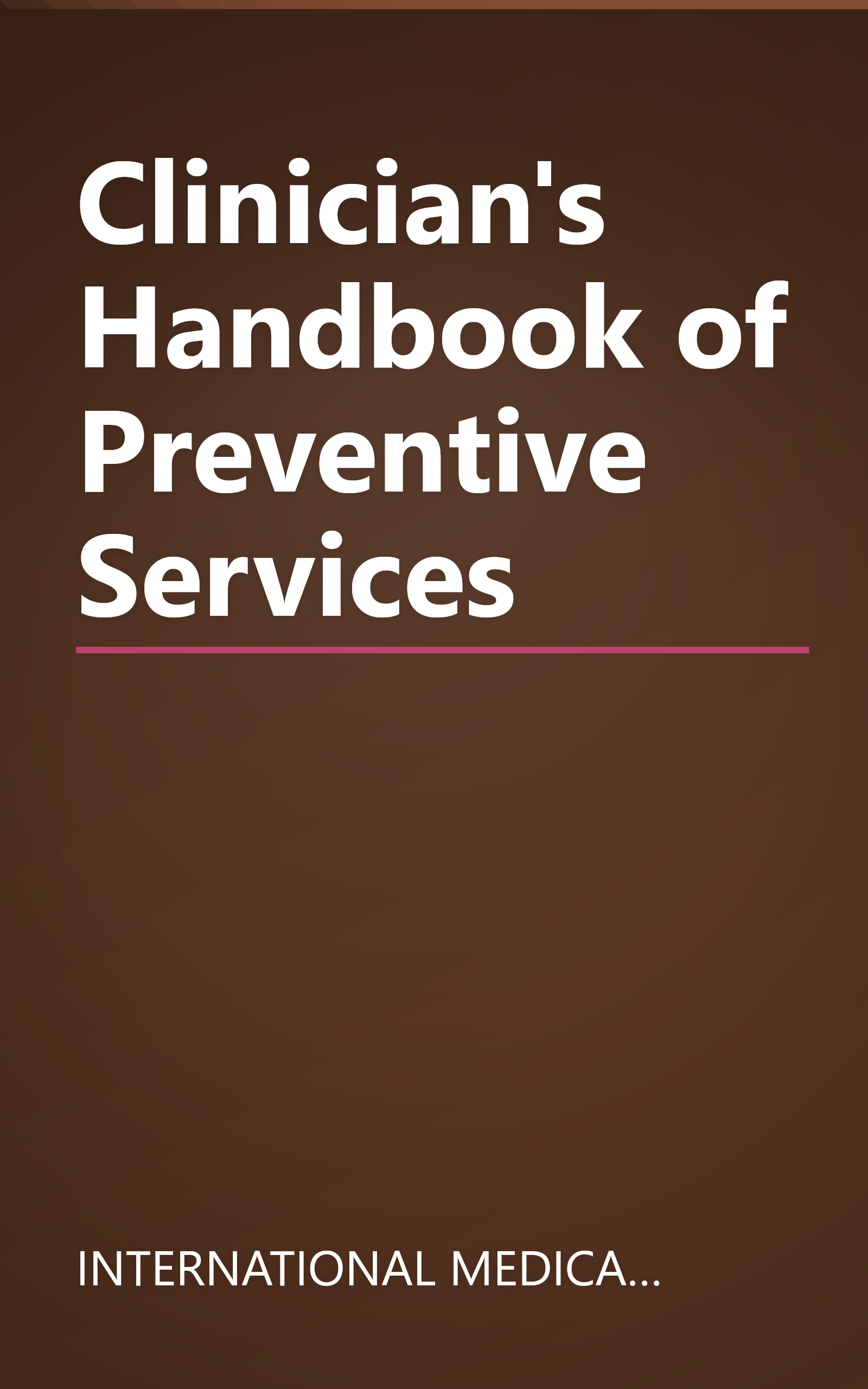 Clinician's Handbook of Preventive Services book cover