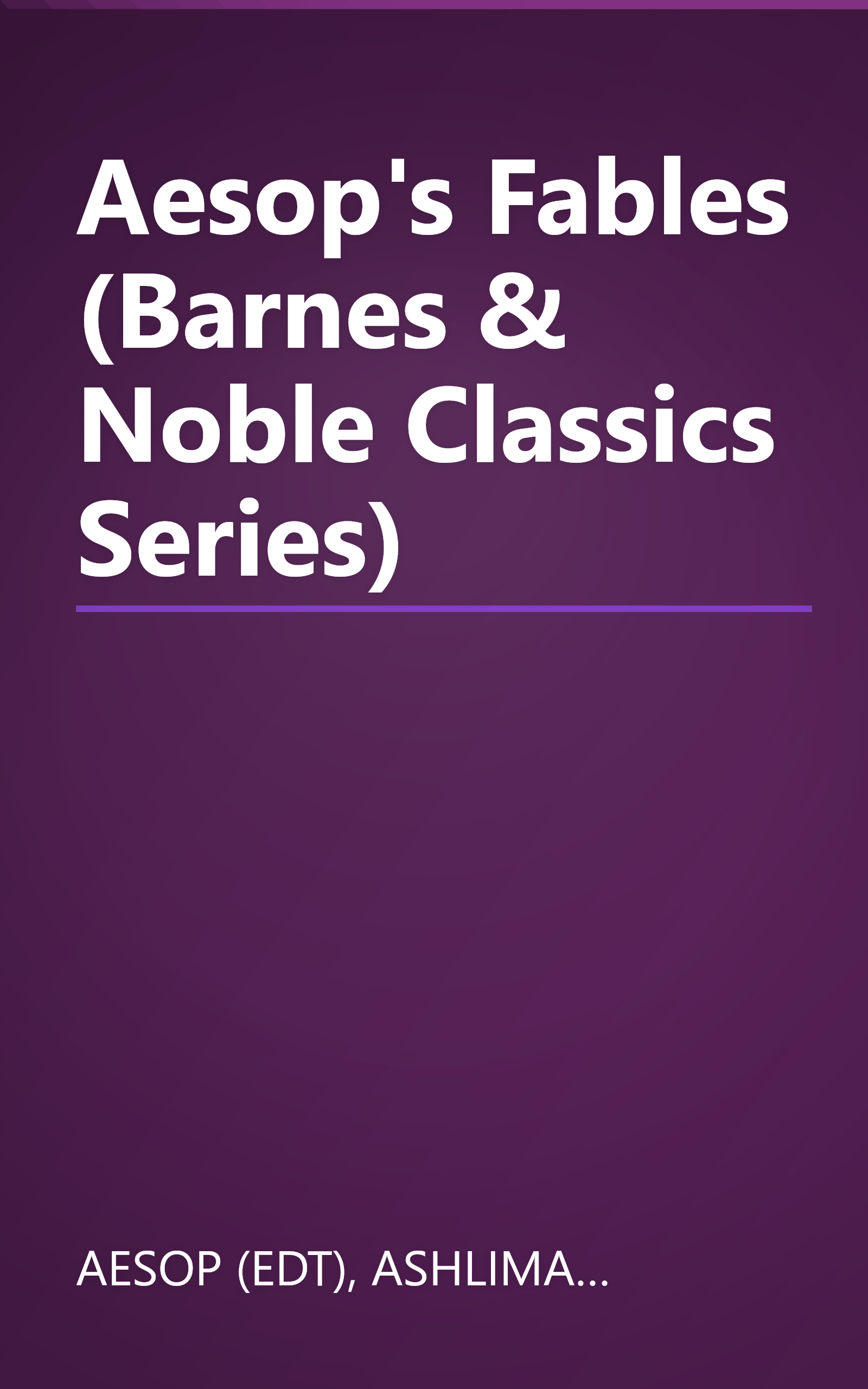 Aesop's Fables (Barnes & Noble Classics Series) book cover