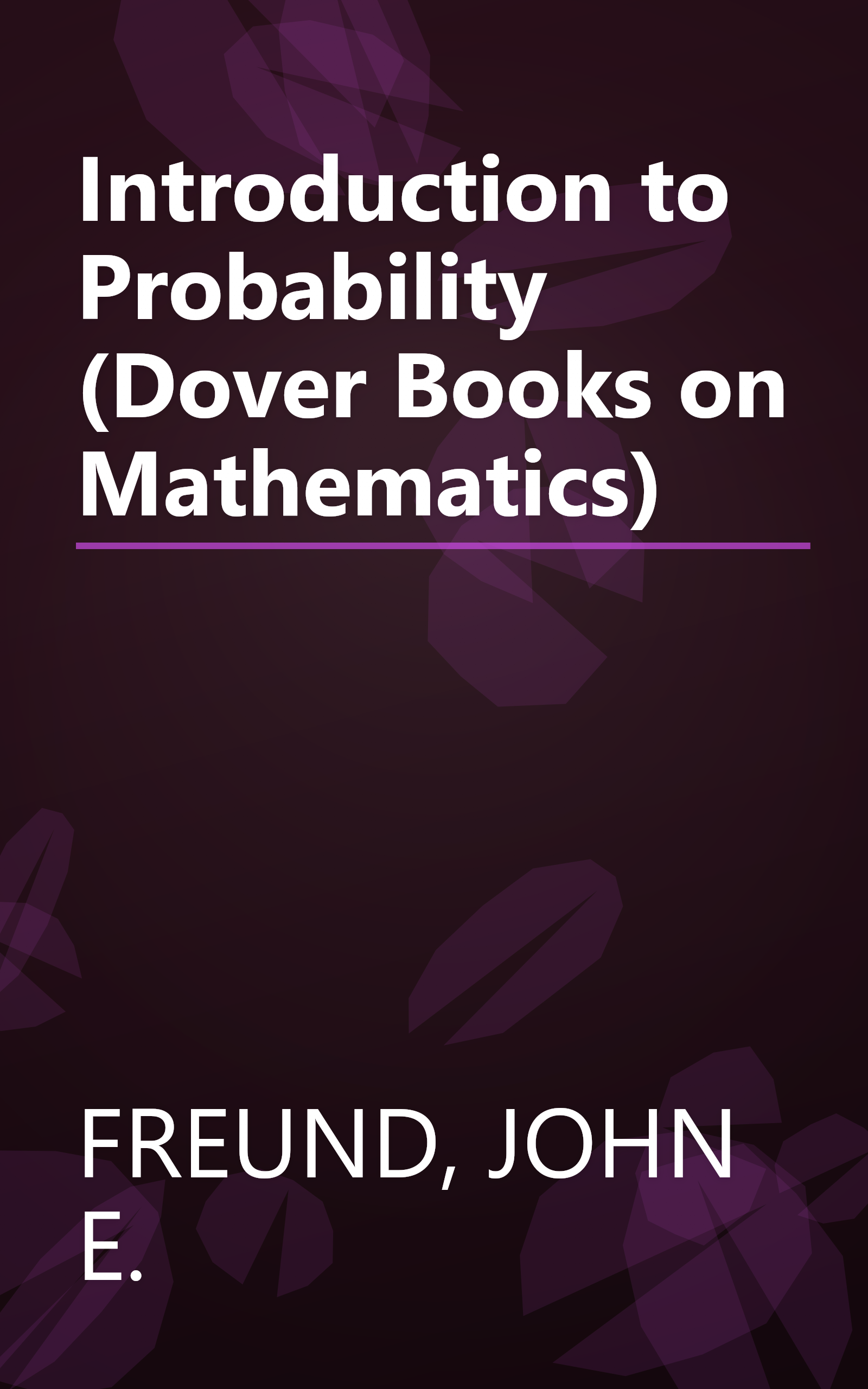 Introduction to Probability (Dover Books on Mathematics) book cover