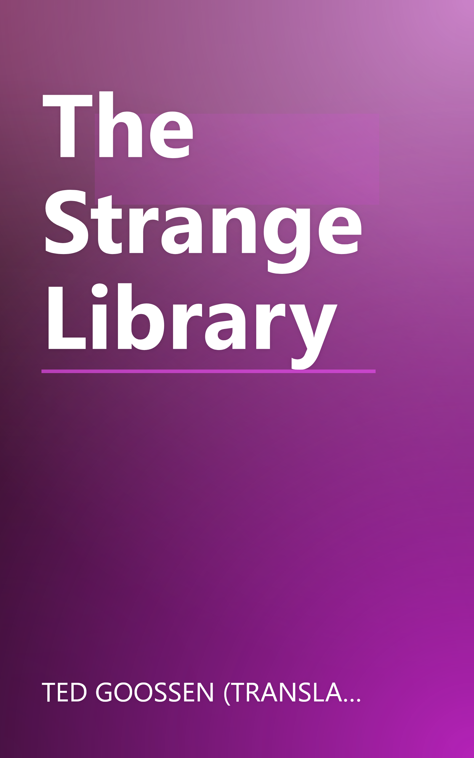The Strange Library book cover