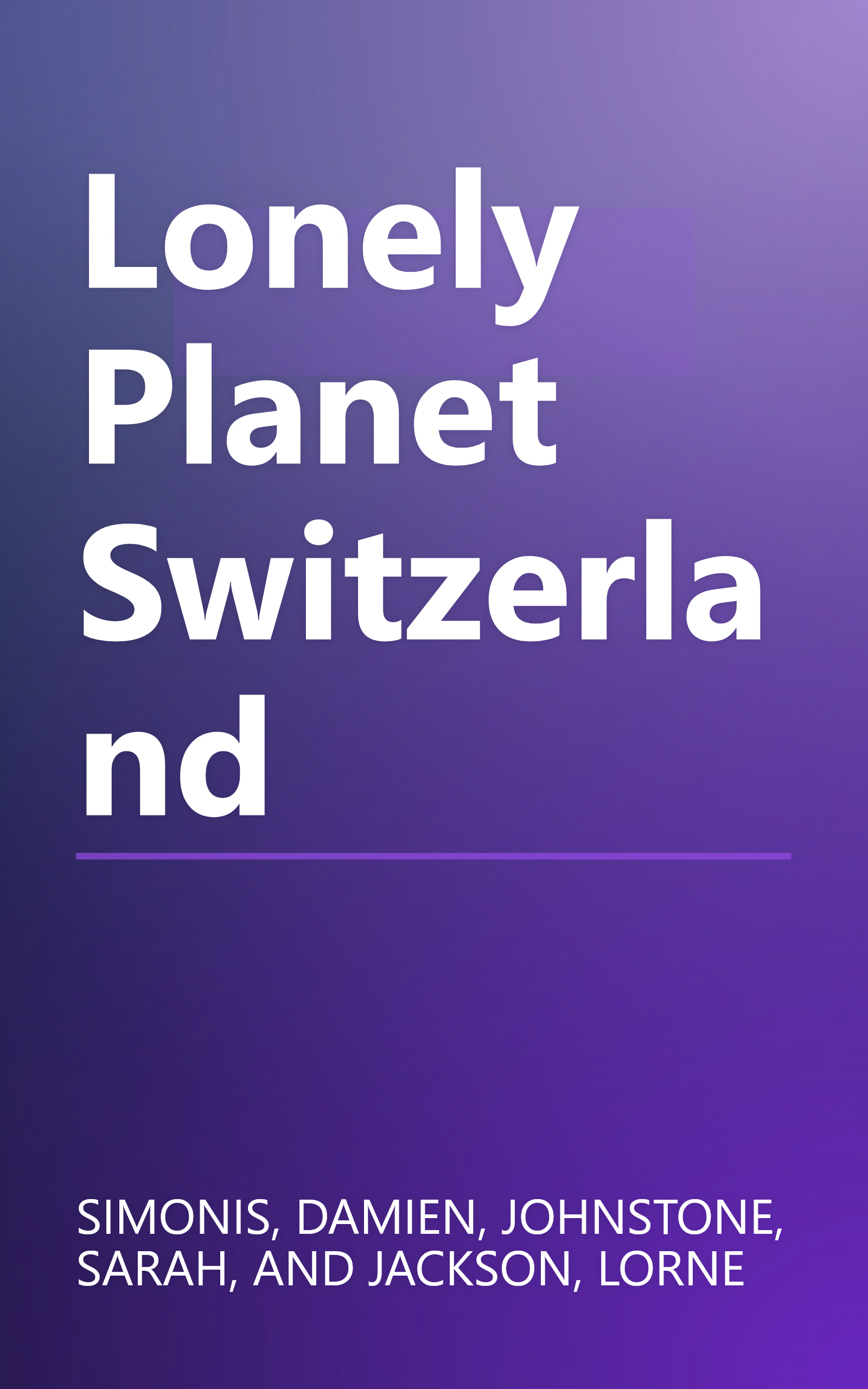 Lonely Planet Switzerland book cover