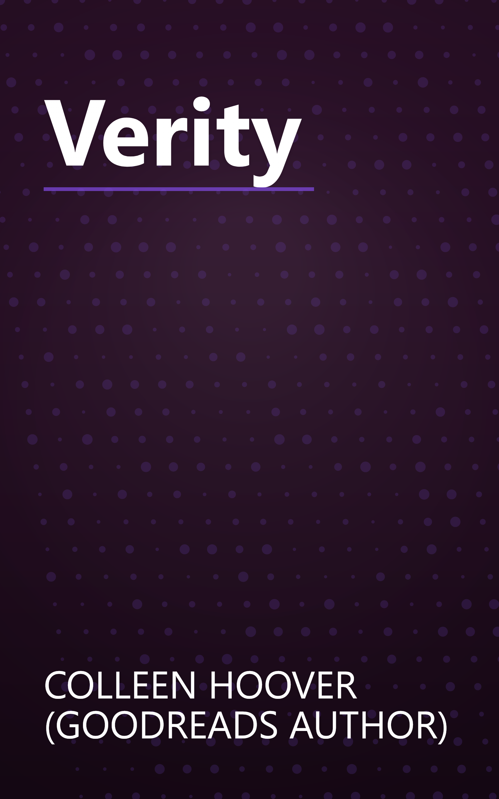 Verity book cover