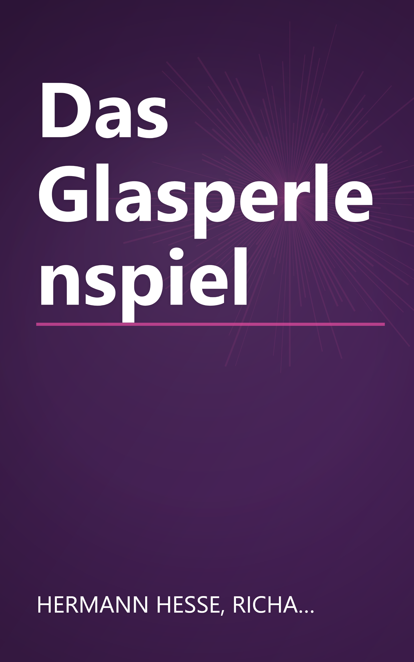 Das Glasperlenspiel book cover