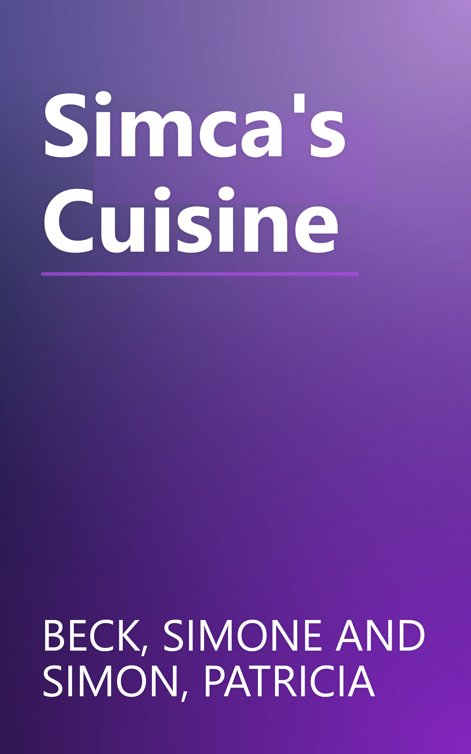 Simca's Cuisine book cover