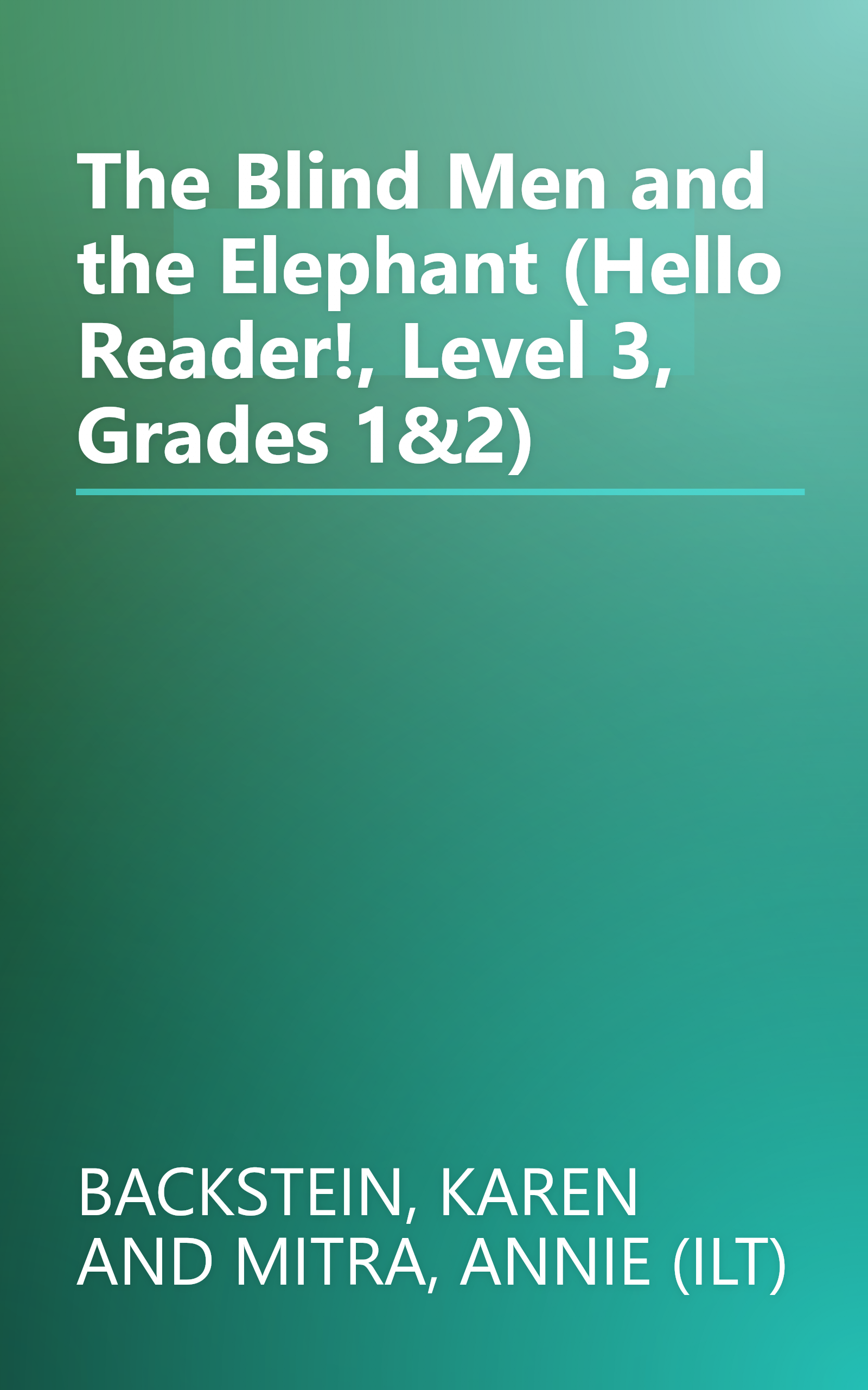 The Blind Men and the Elephant (Hello Reader!, Level 3, Grades 1&2) book cover