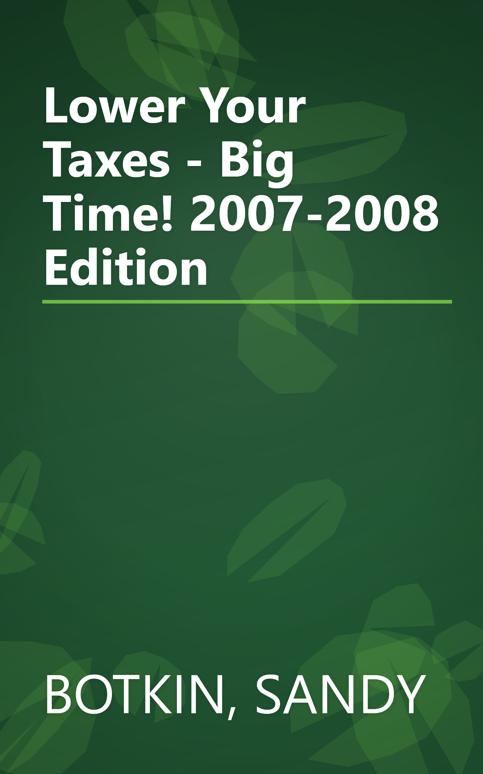 Lower Your Taxes - Big Time! 2007-2008 Edition book cover