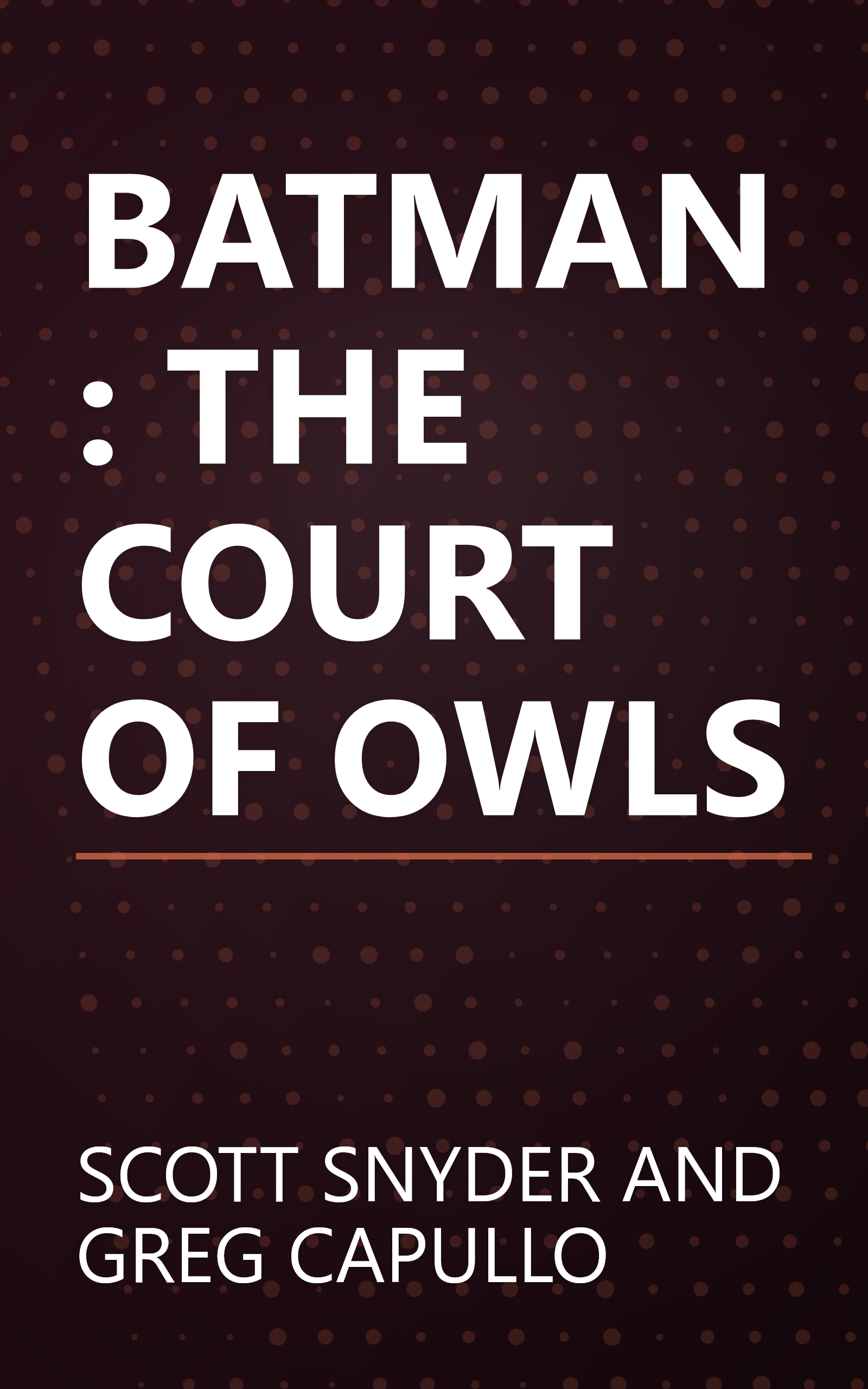 BATMAN: THE COURT OF OWLS book cover