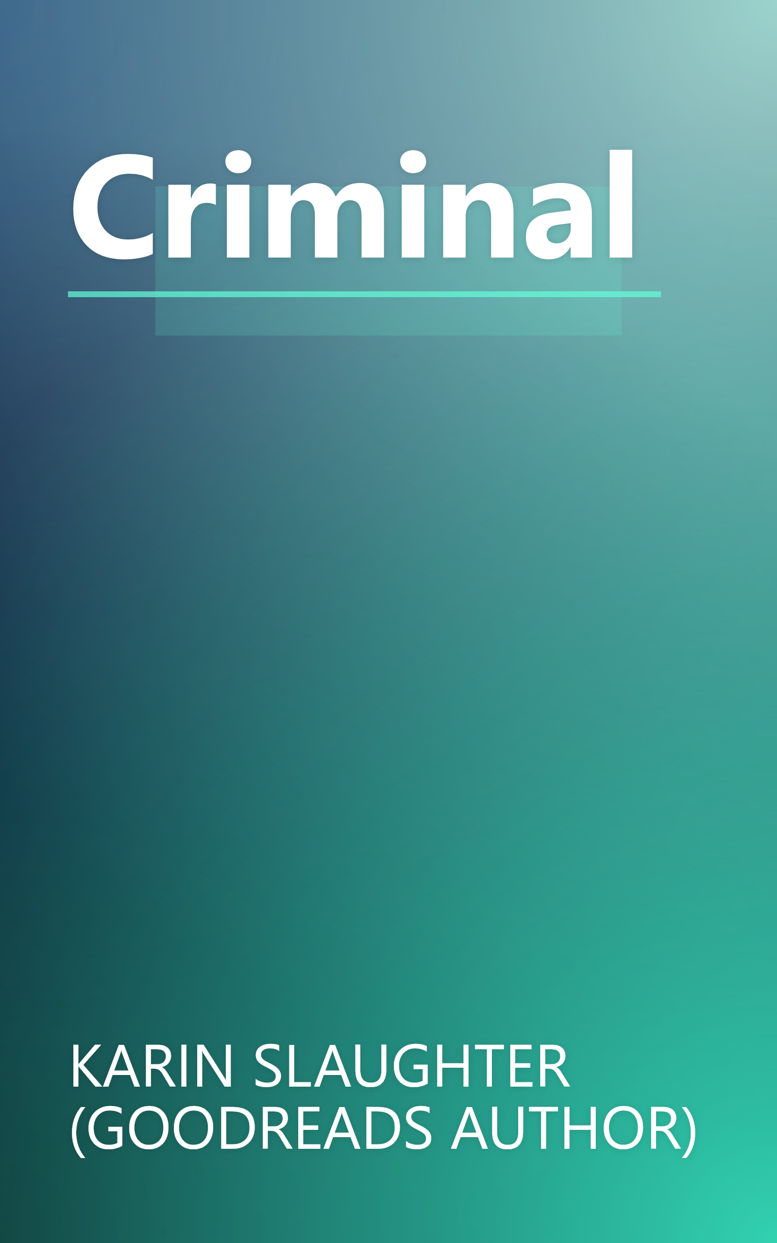 Criminal book cover
