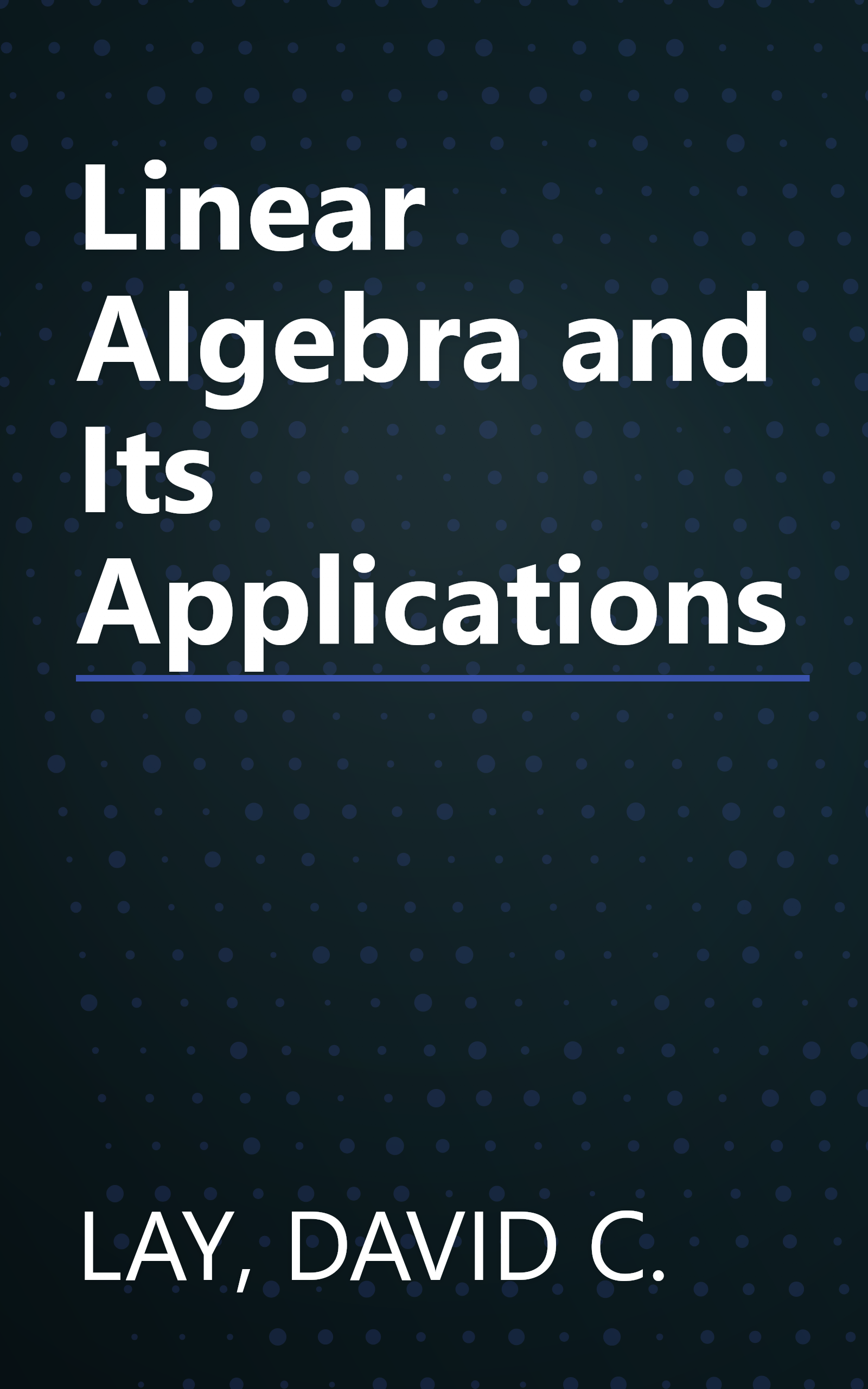 Linear Algebra and Its Applications book cover