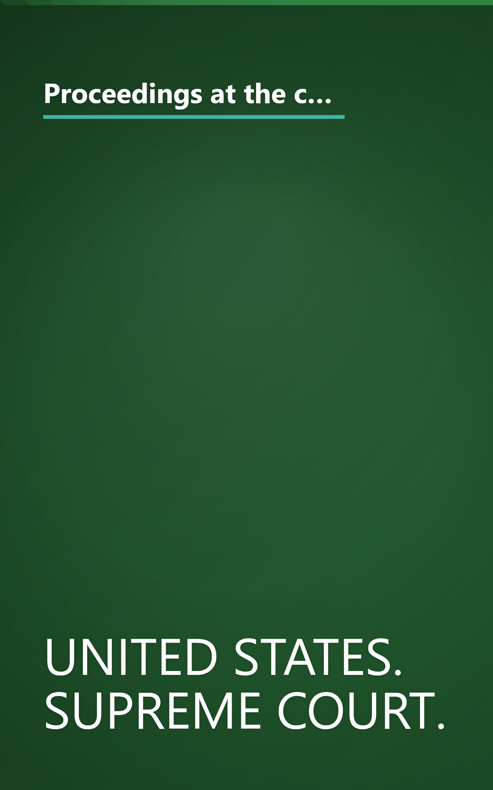 Proceedings at the ceremonies in commemoration of the one hundred and fiftieth anniversary of the first meeting of the Supreme Court of the United States, February one, nineteen hundred and forty. book cover