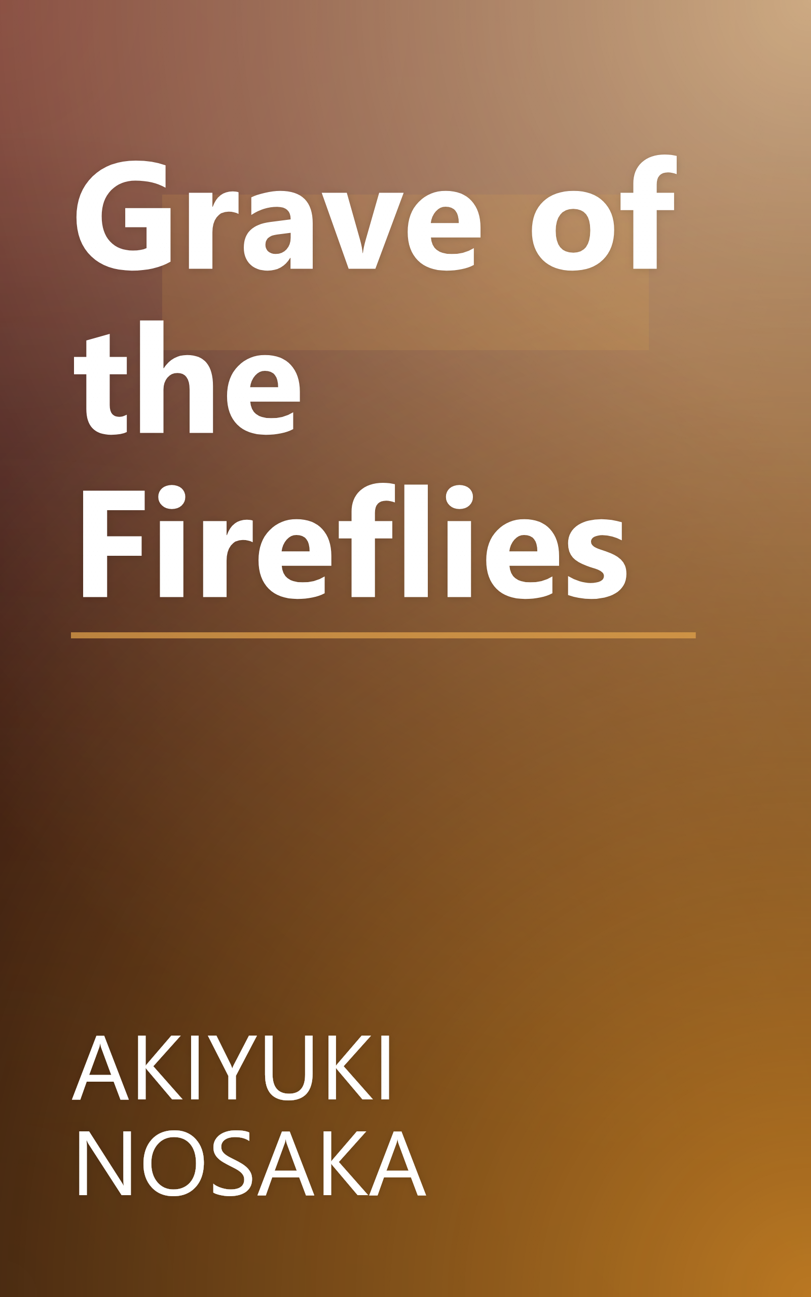 Grave of the Fireflies book cover