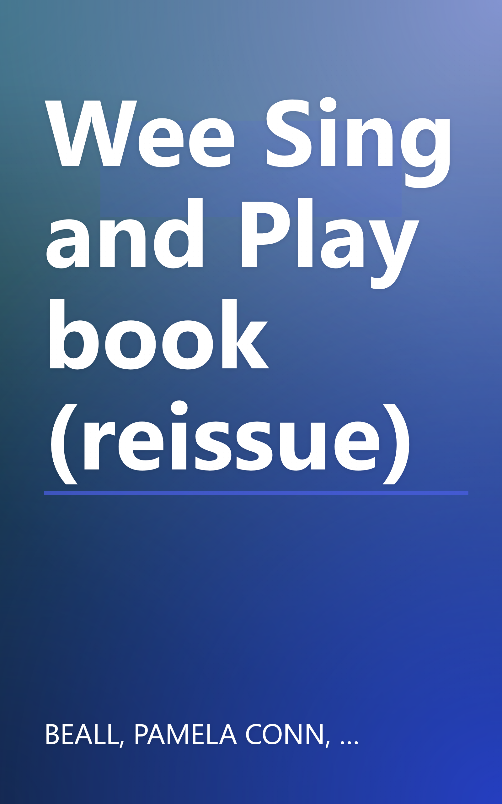 Wee Sing and Play book (reissue) book cover