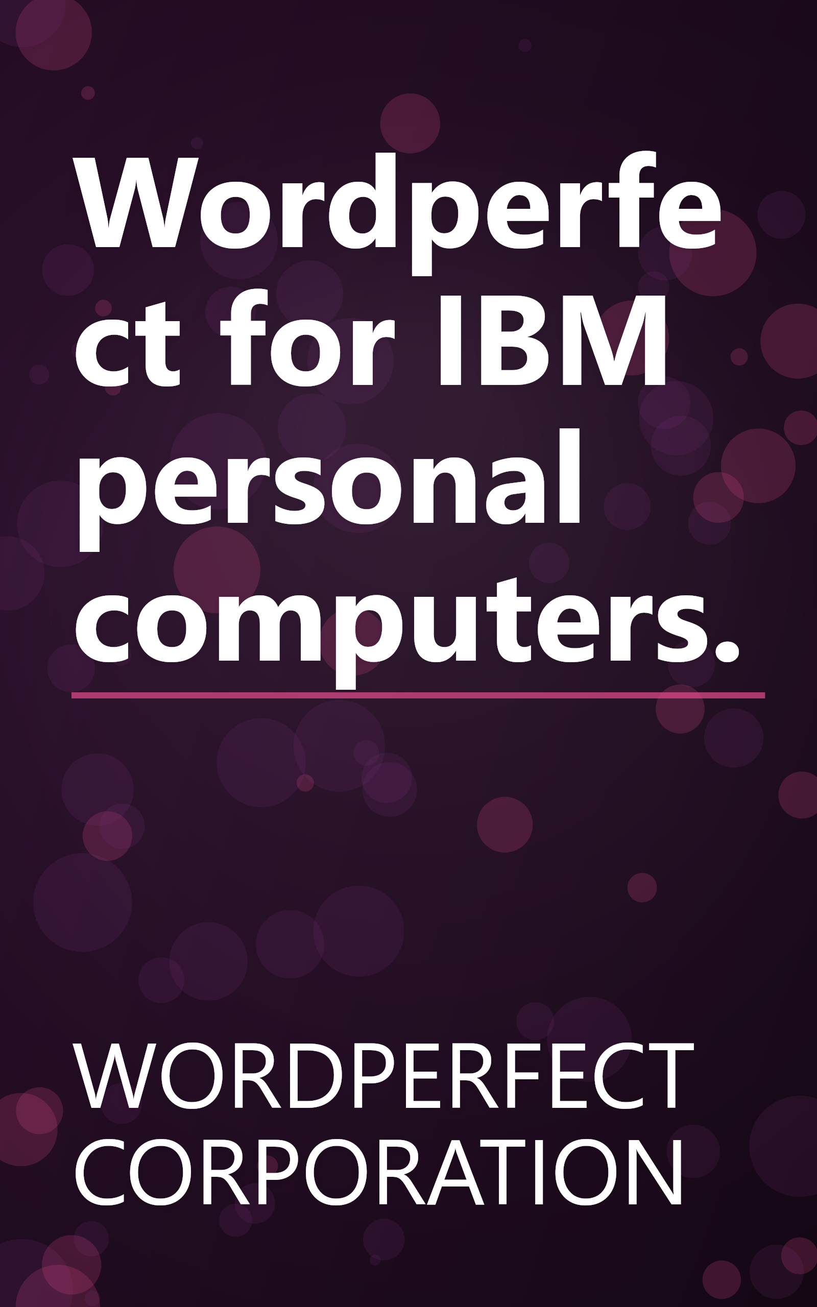 Wordperfect for IBM personal computers. book cover