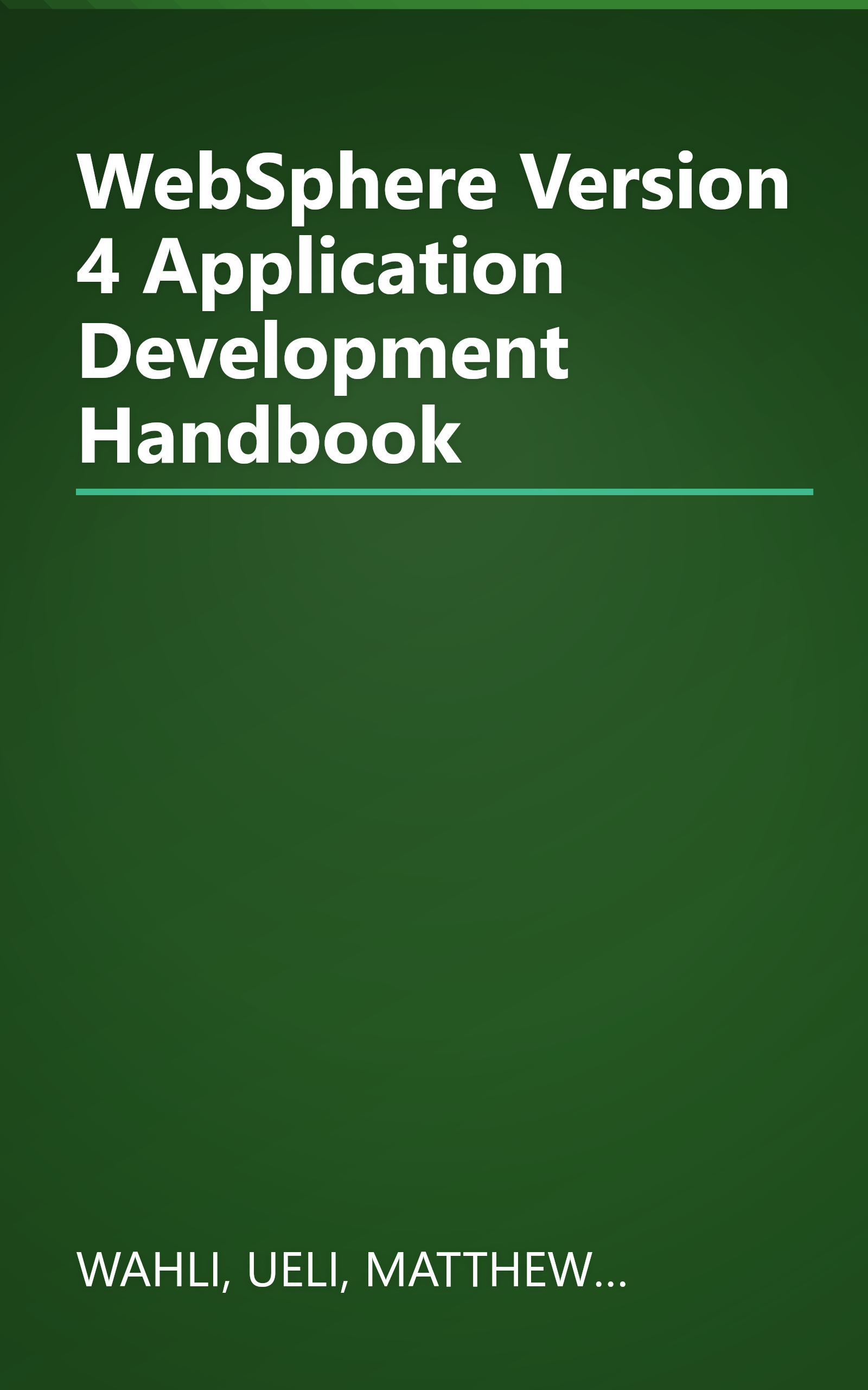 WebSphere Version 4 Application Development Handbook book cover