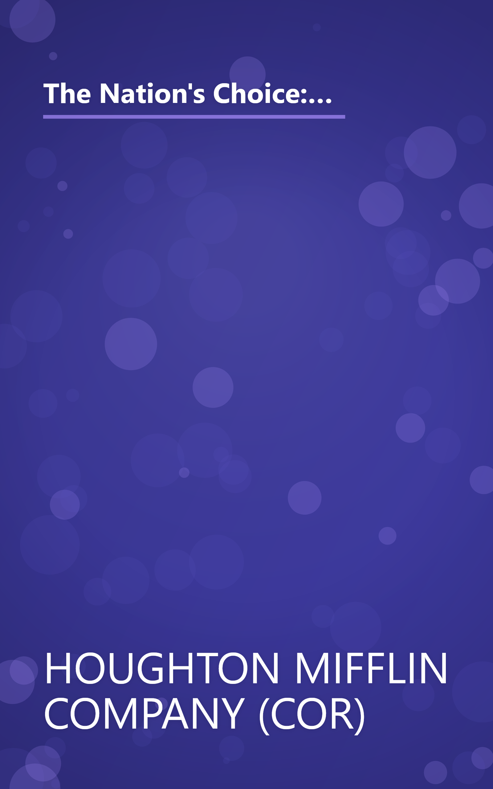 The Nation's Choice: Theme Paperbacks on Level Theme 4 Grade 2 Raptors! (Houghton Mifflin Reading: The Nation's Choice) book cover