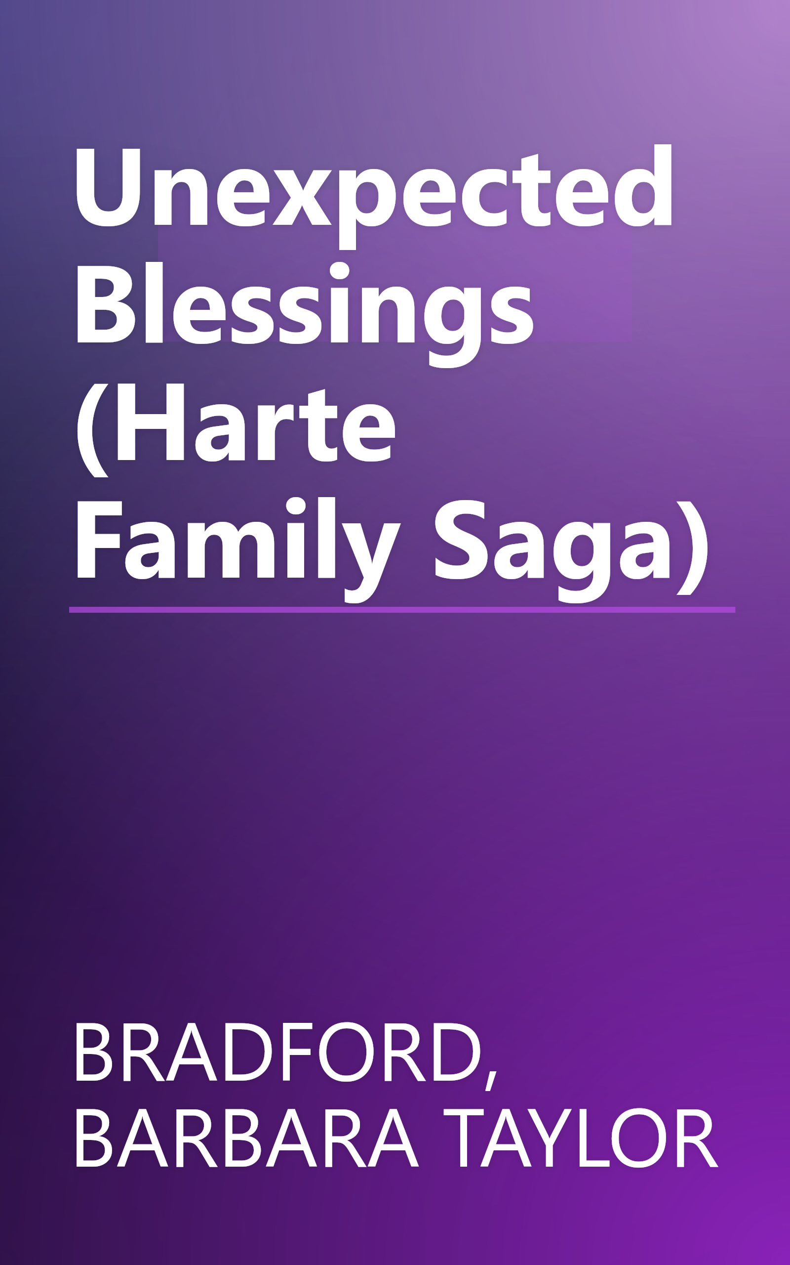 Unexpected Blessings (Harte Family Saga) book cover