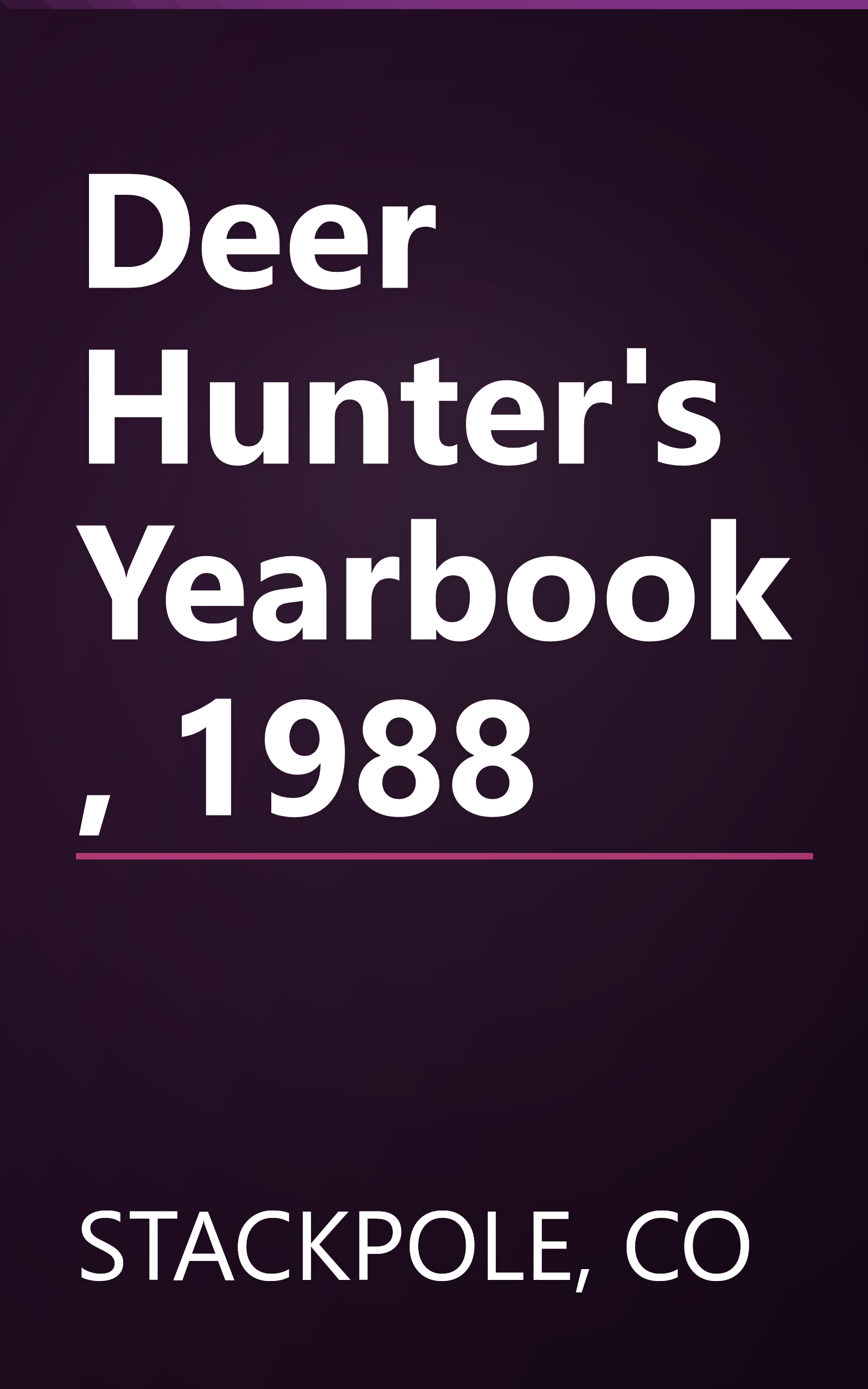 Deer Hunter's Yearbook, 1988 book cover