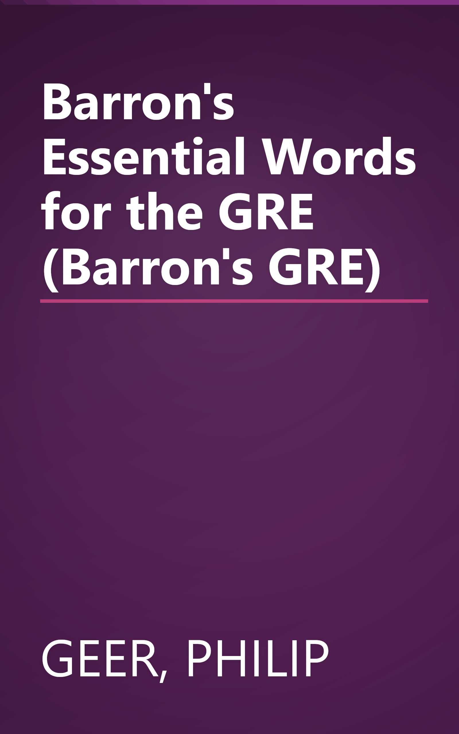 Barron's Essential Words for the GRE (Barron's GRE) book cover