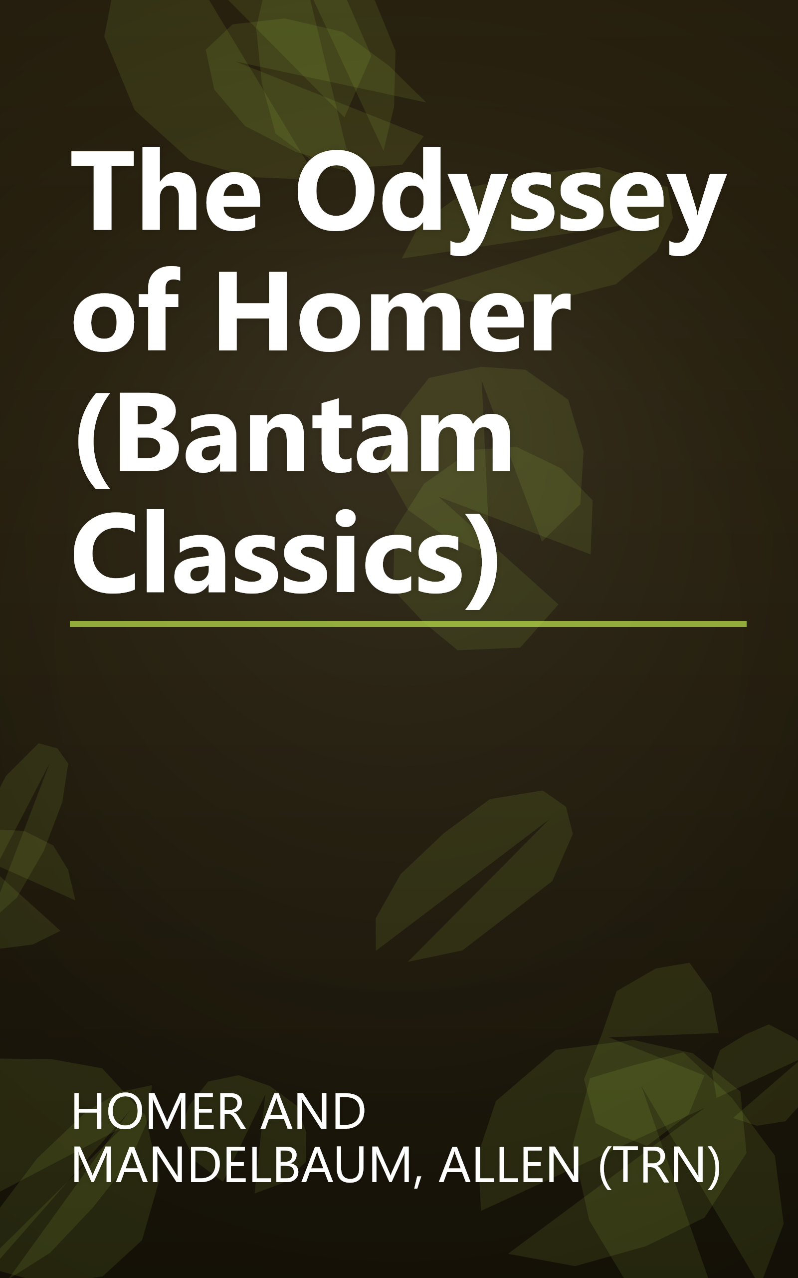The Odyssey of Homer (Bantam Classics) book cover