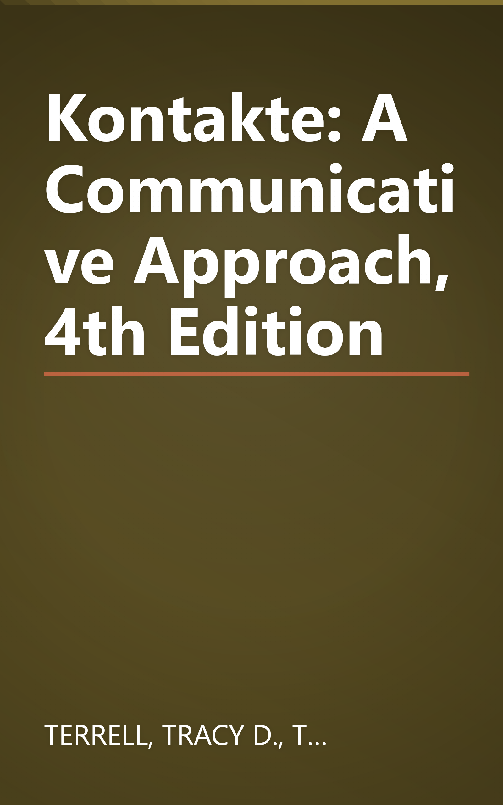 Kontakte: A Communicative Approach, 4th Edition book cover