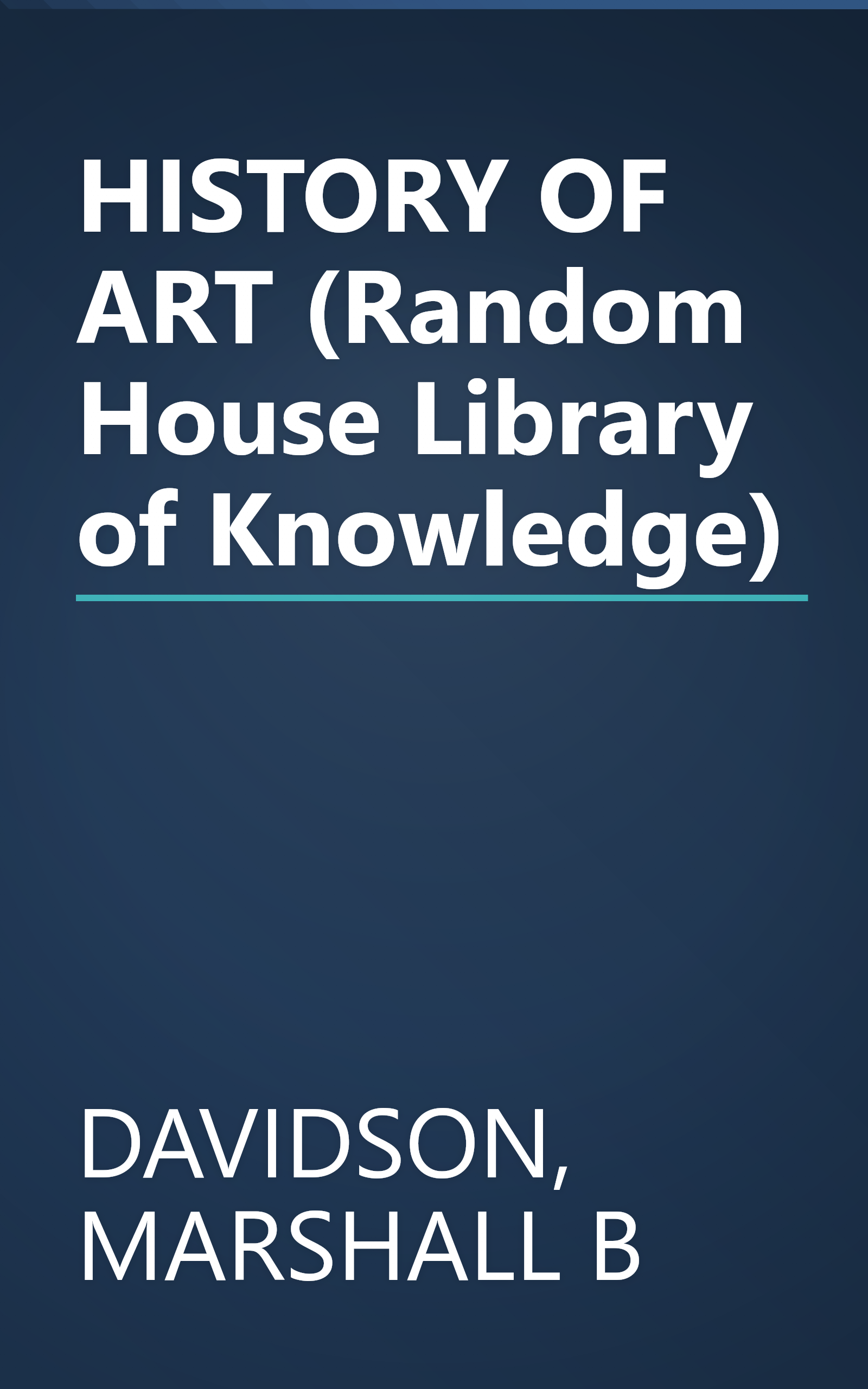 HISTORY OF ART (Random House Library of Knowledge) book cover