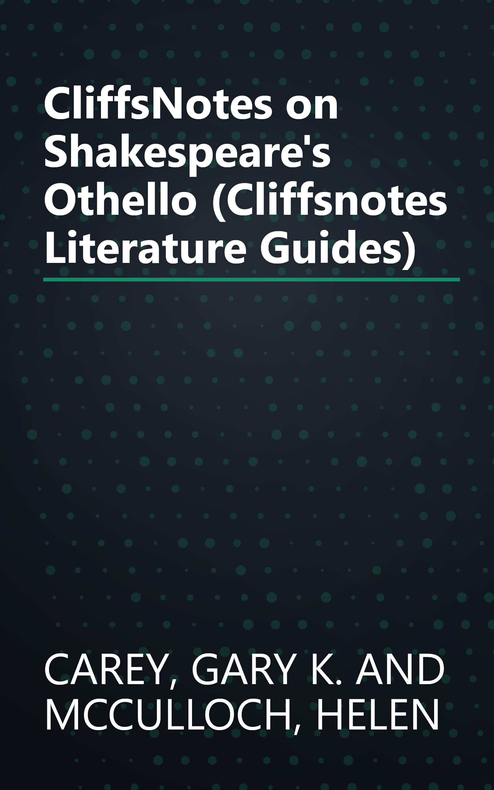 CliffsNotes on Shakespeare's Othello (Cliffsnotes Literature Guides) book cover