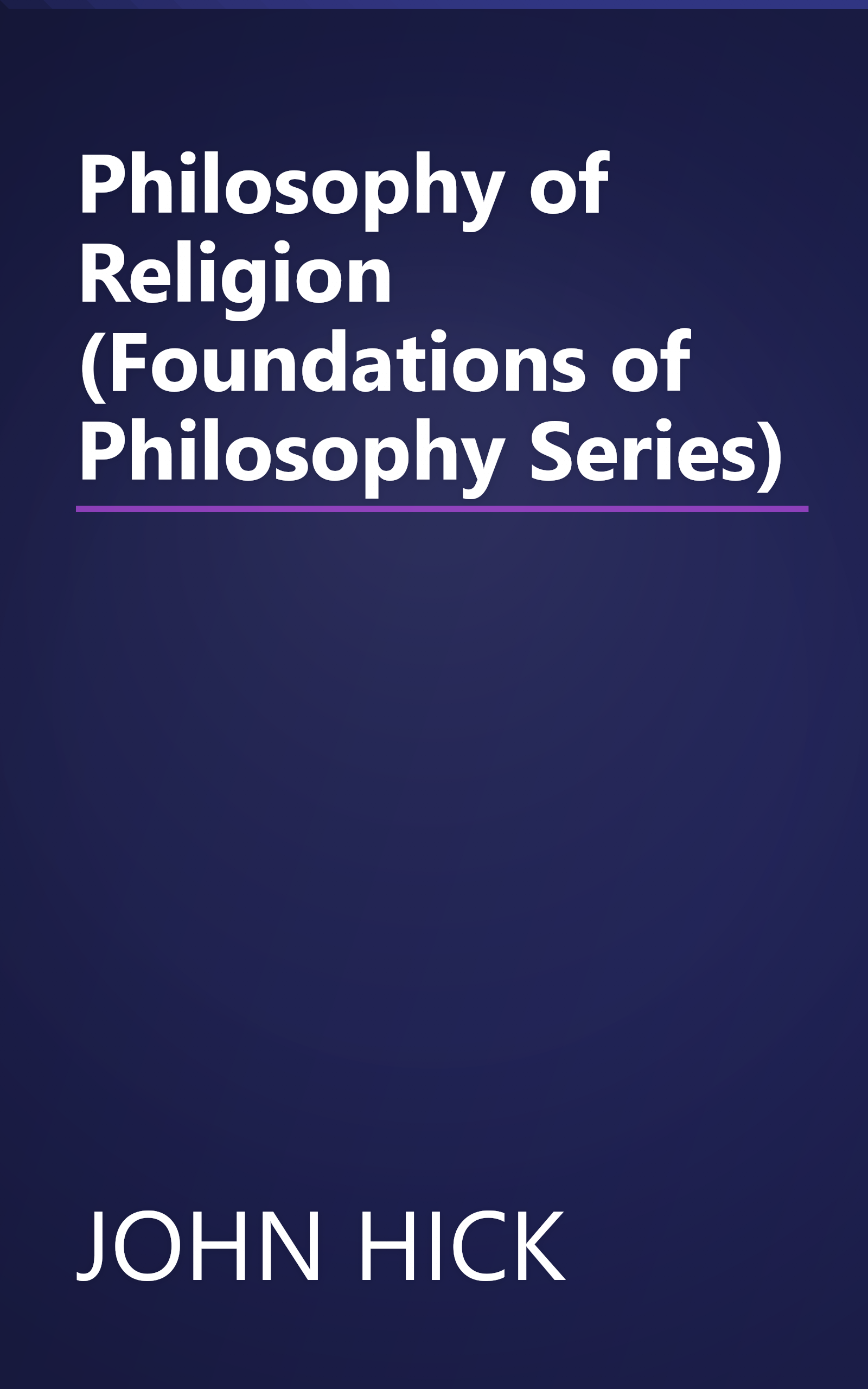 Philosophy of Religion (Foundations of Philosophy Series) book cover