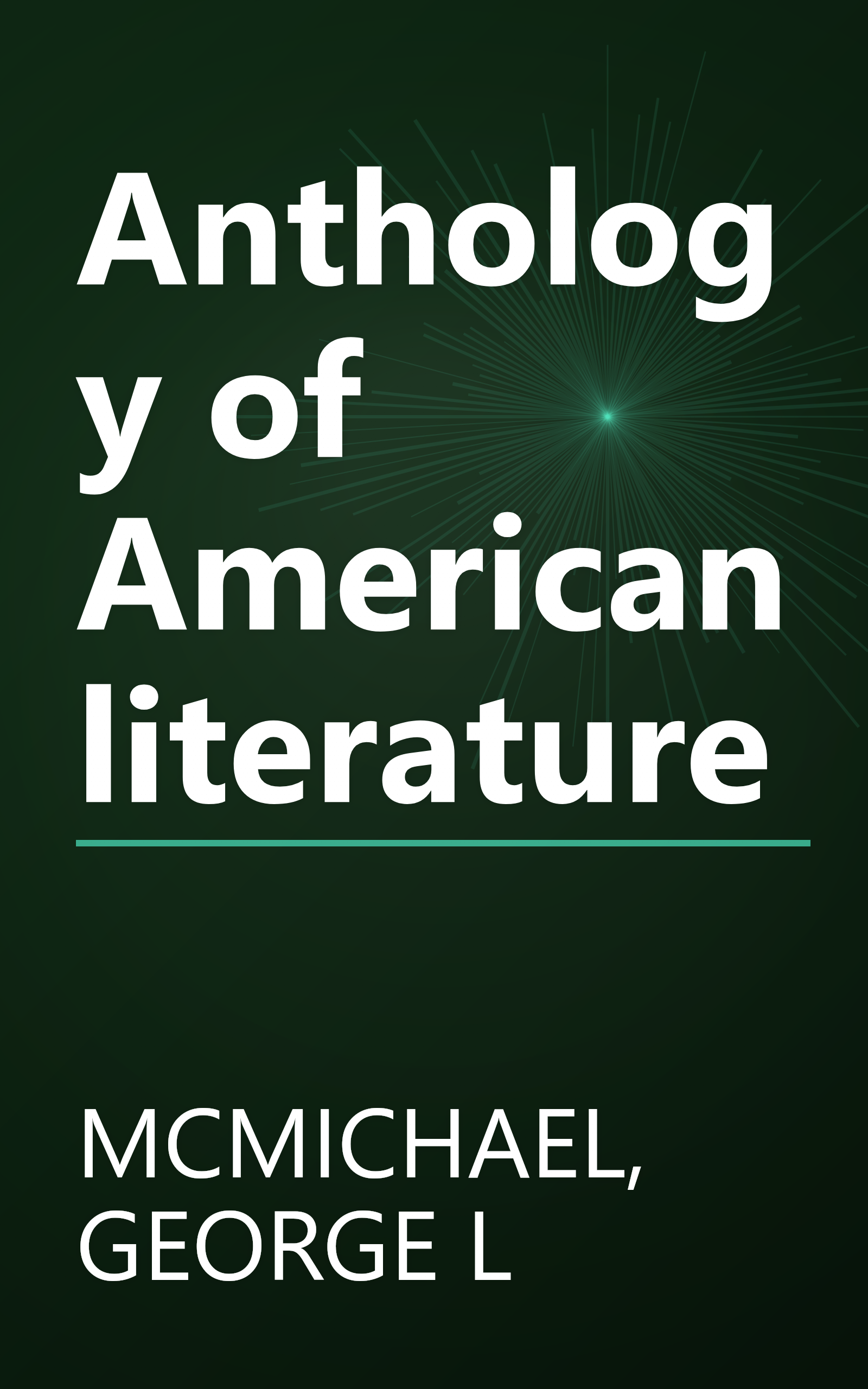 Anthology of American literature book cover
