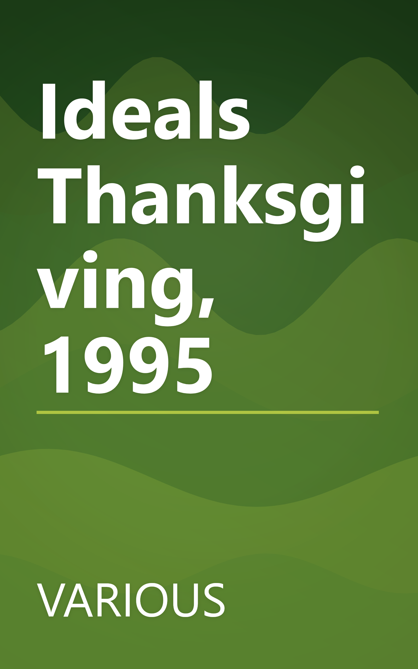 Ideals Thanksgiving, 1995 book cover