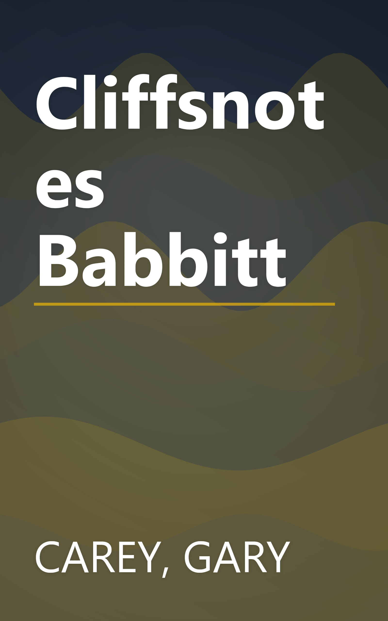Cliffsnotes Babbitt book cover