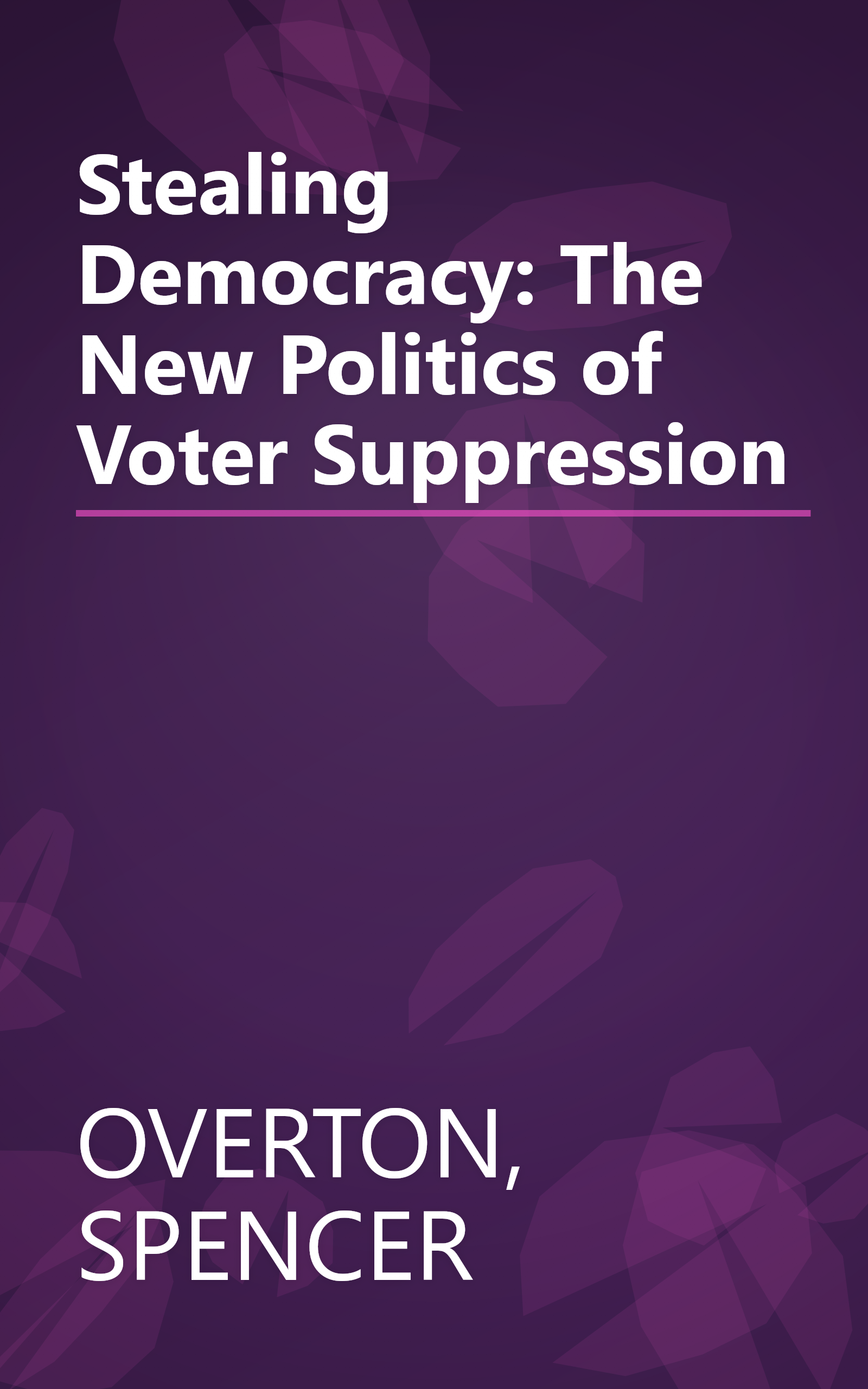 Stealing Democracy: The New Politics of Voter Suppression book cover