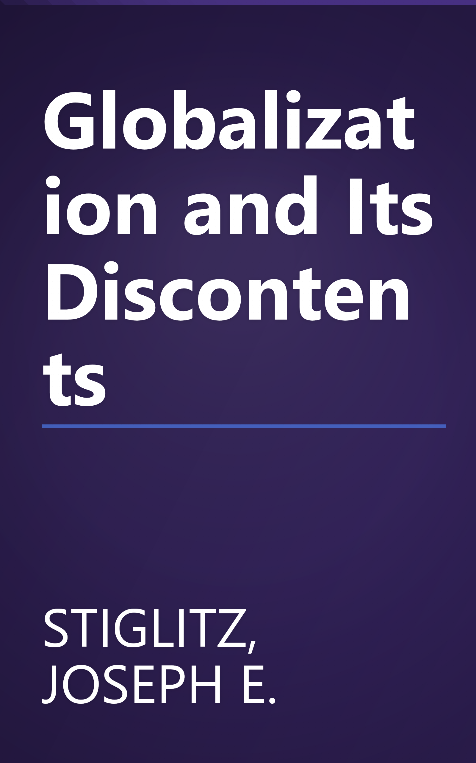 Globalization and Its Discontents book cover