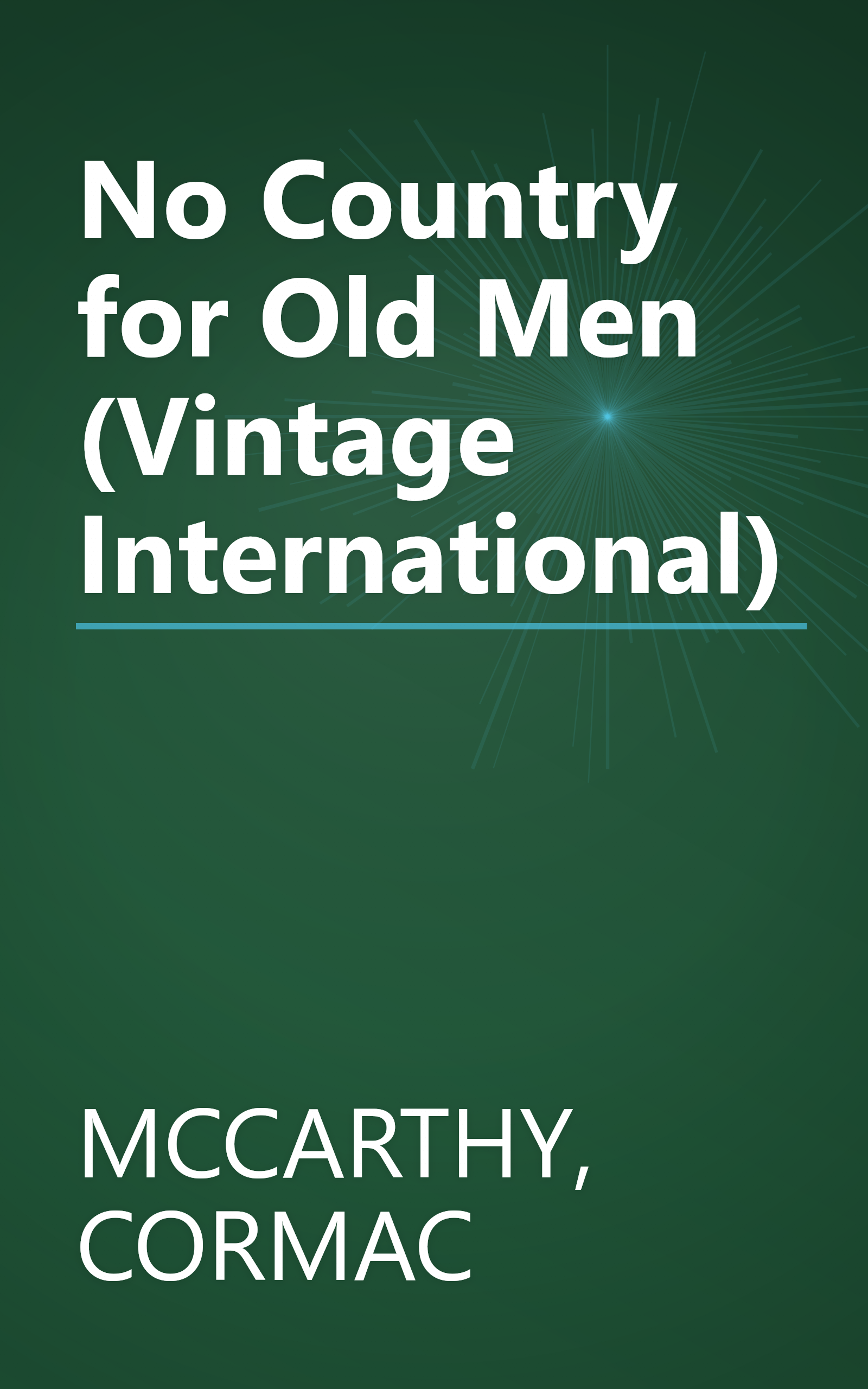 No Country for Old Men (Vintage International) book cover