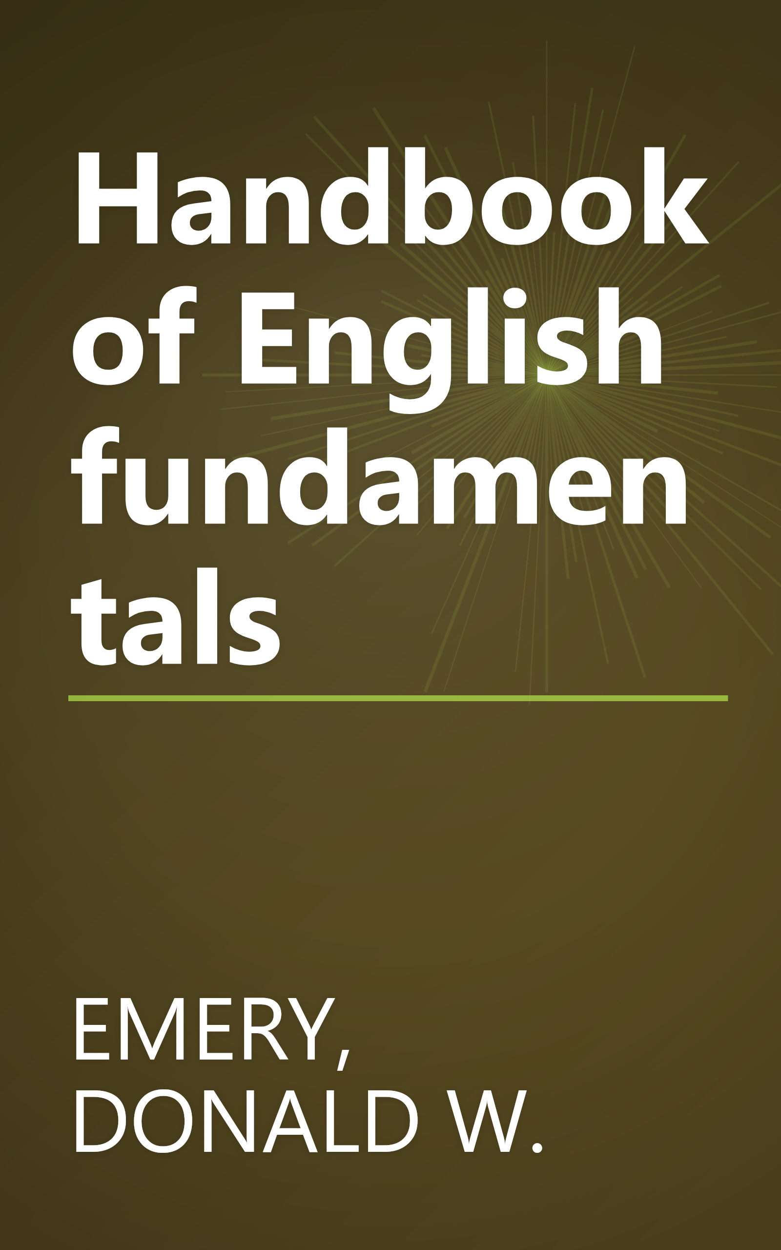 Handbook of English fundamentals book cover