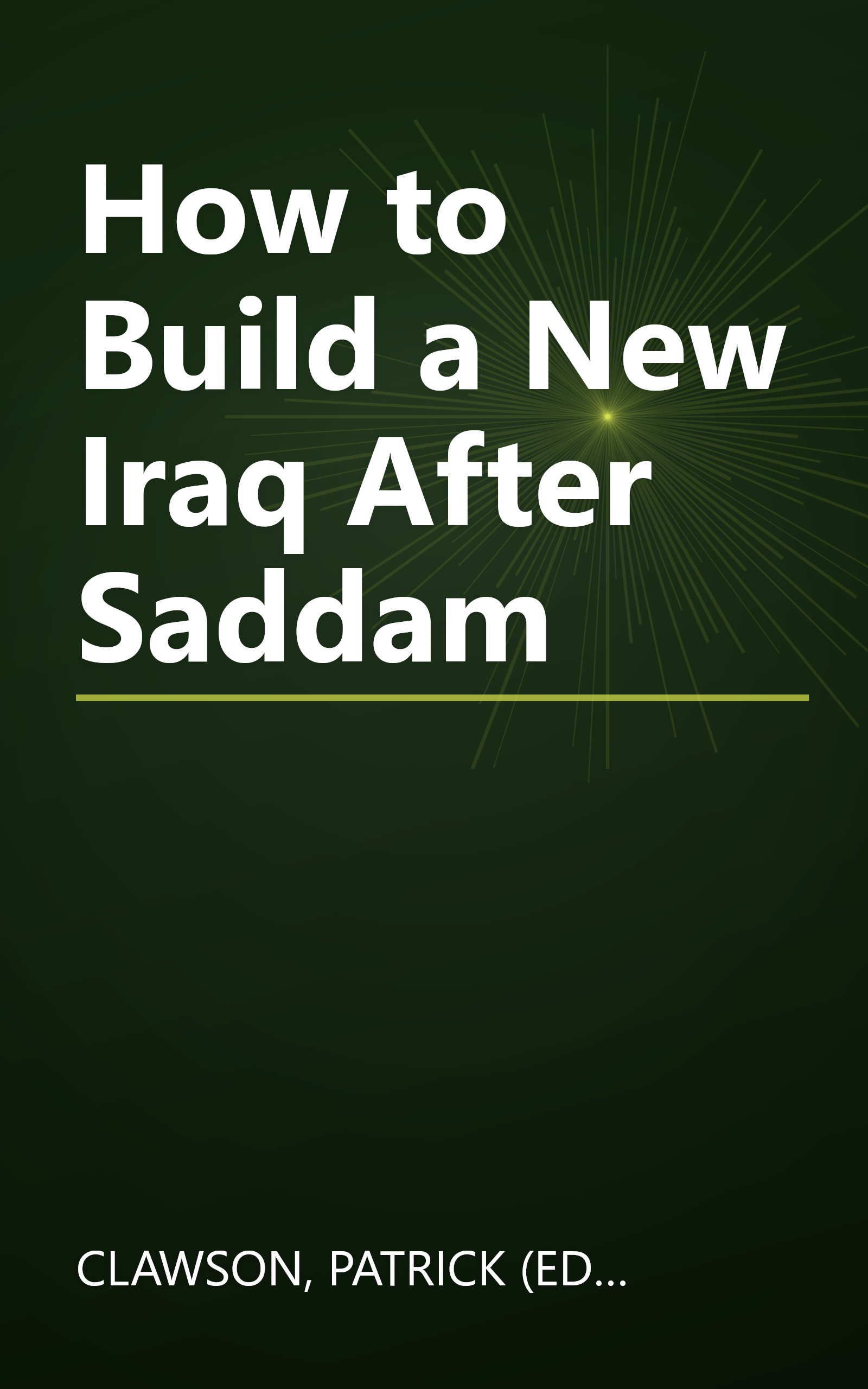 How to Build a New Iraq After Saddam book cover