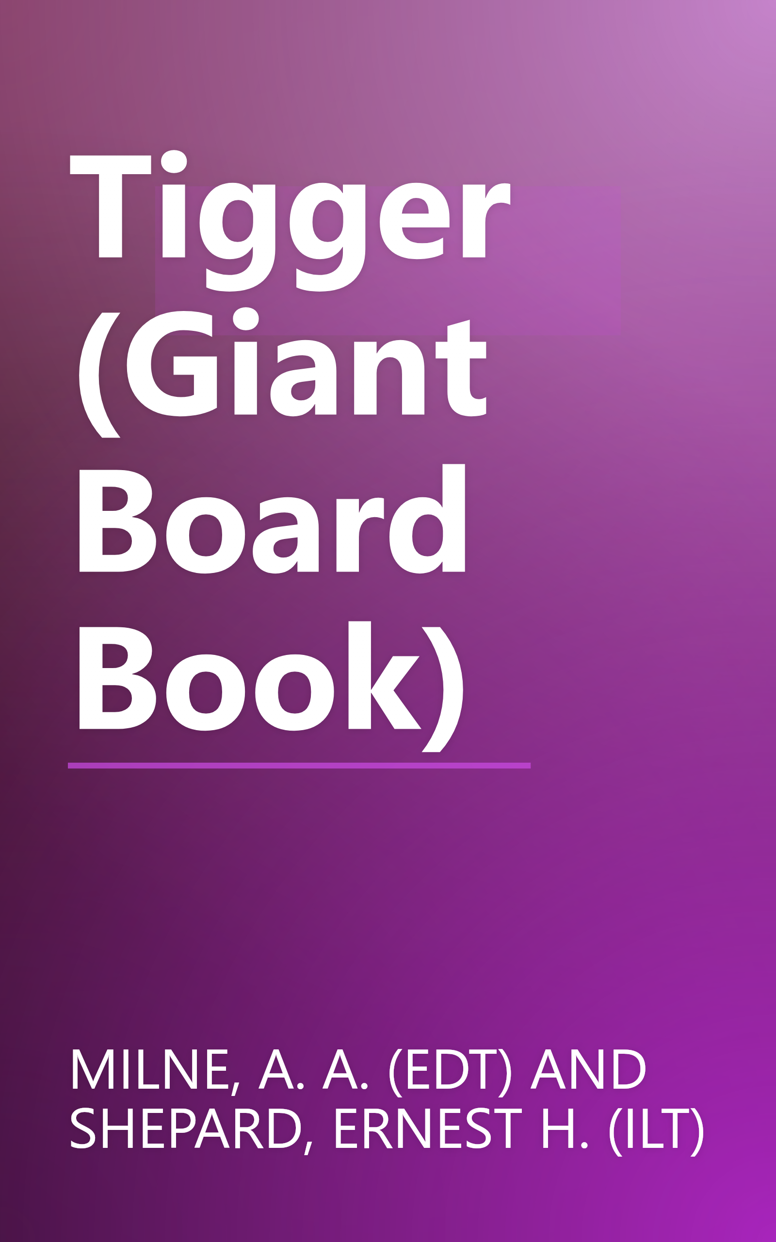 Tigger (Giant Board Book) book cover