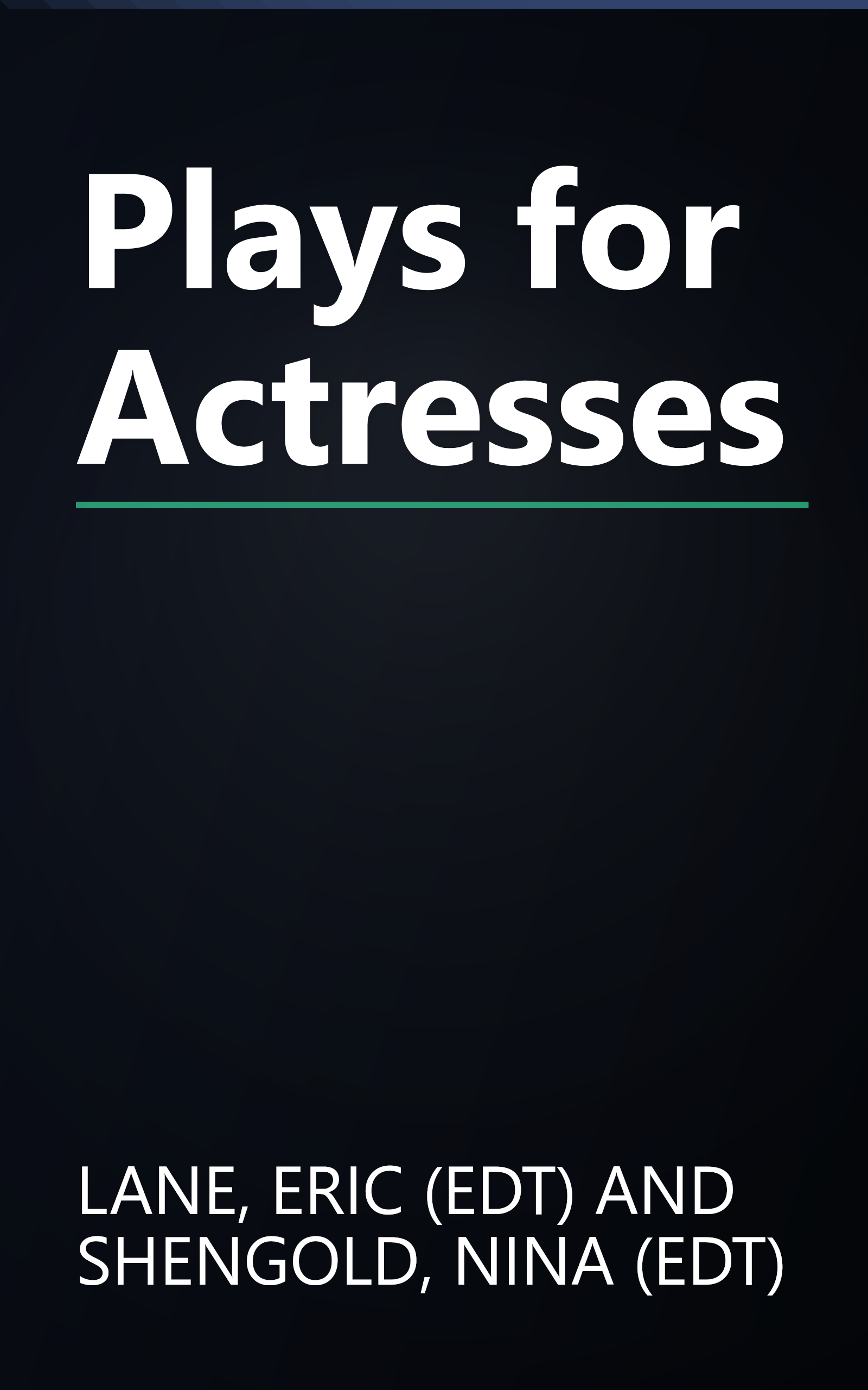 Plays for Actresses book cover