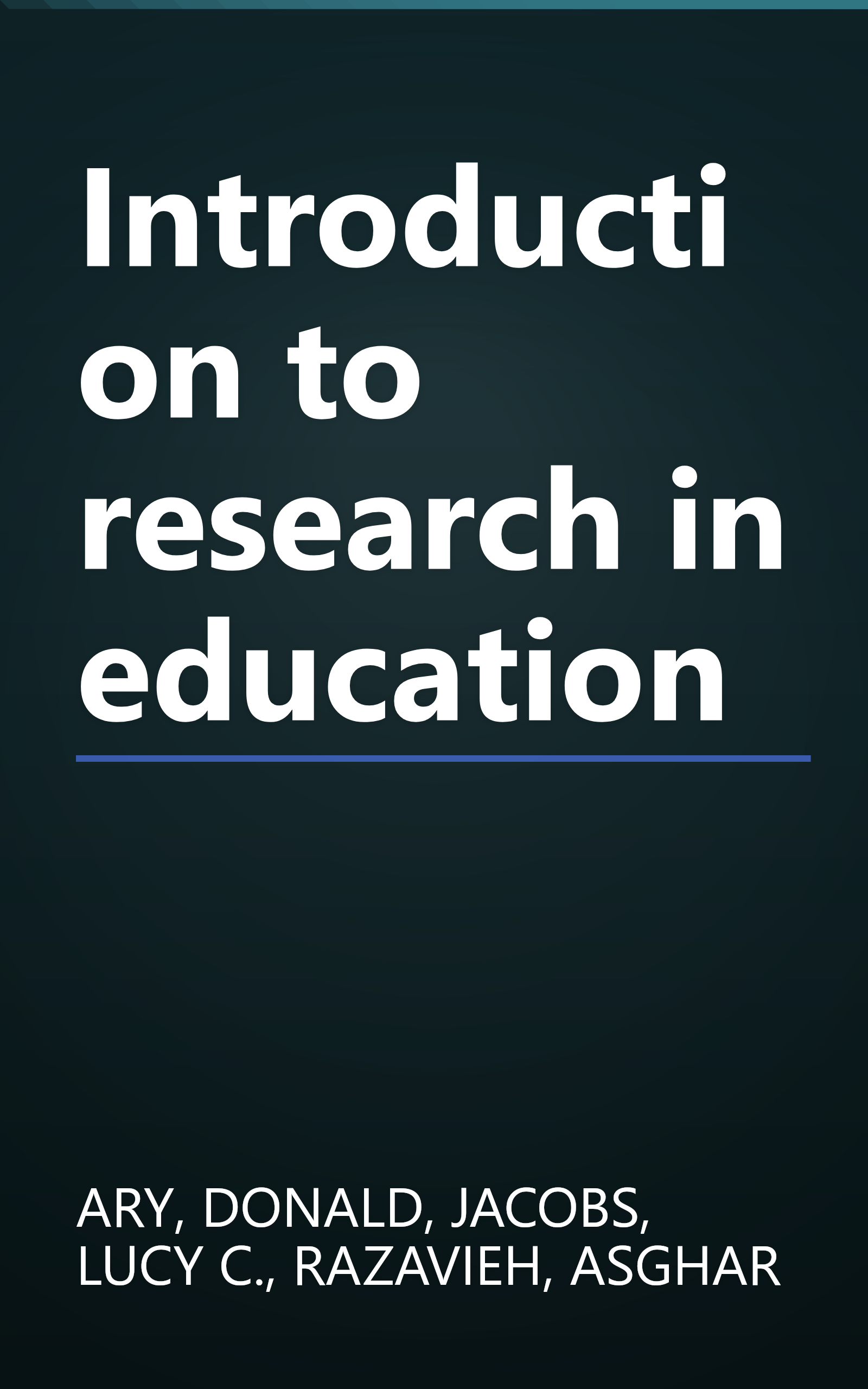 Introduction to research in education book cover