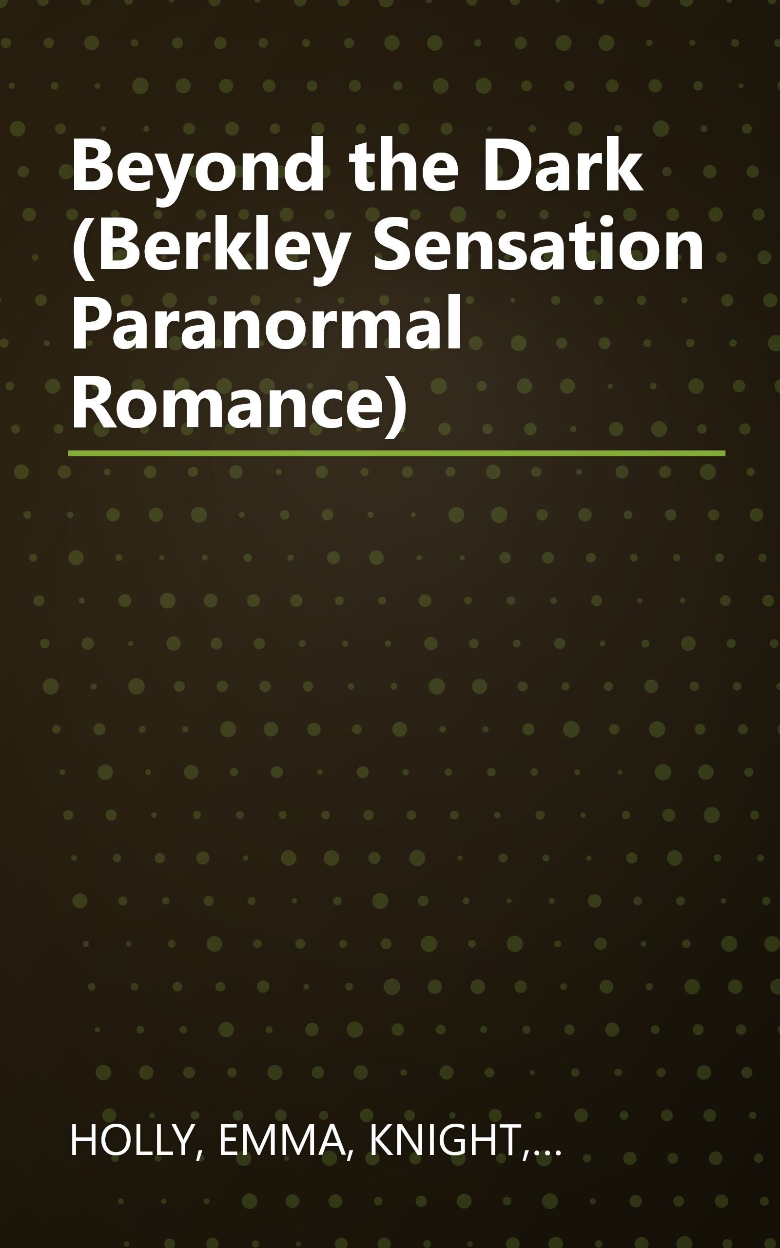 Beyond the Dark (Berkley Sensation Paranormal Romance) book cover