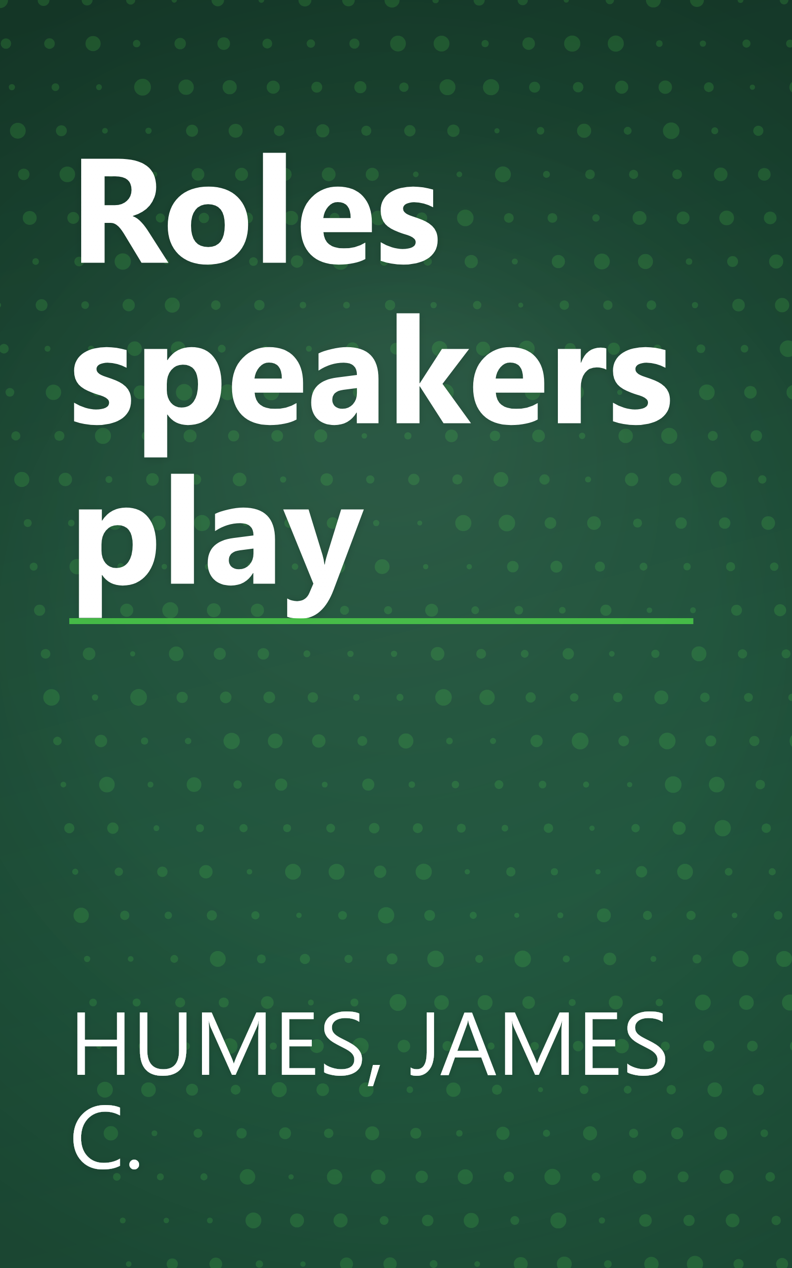 Roles speakers play book cover