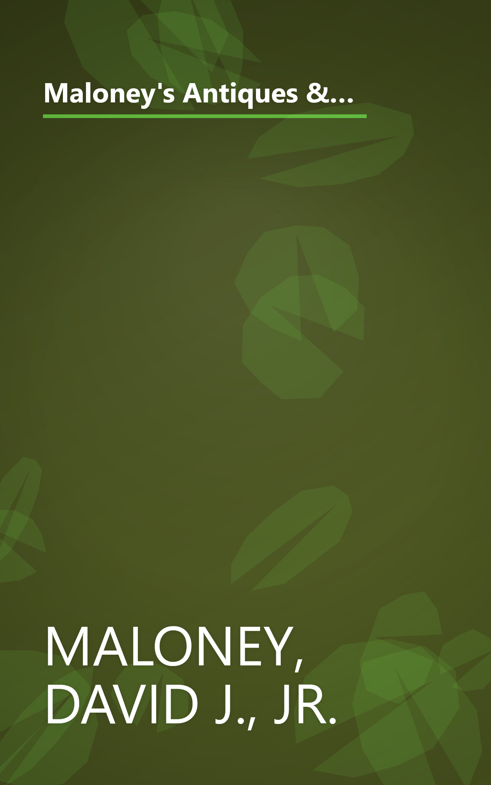 Maloney's Antiques & Collectibles Resource Directory (MALONEY'S ANTIQUES AND COLLECTIBLES RESOURCE DIRECTORY) book cover