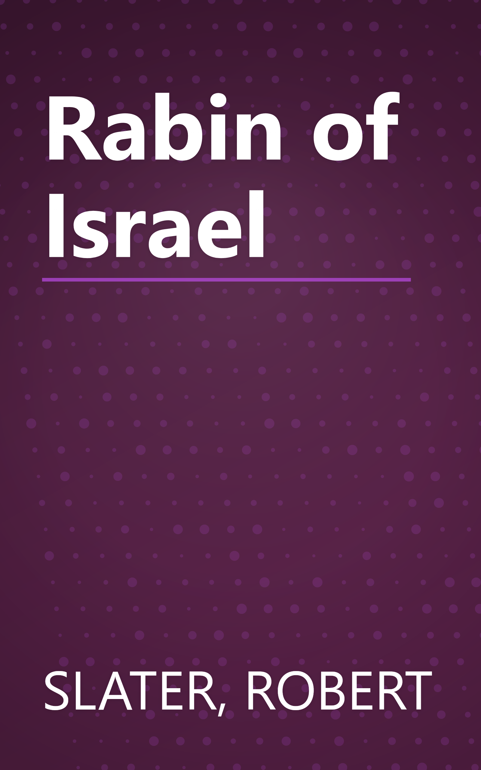 Rabin of Israel book cover