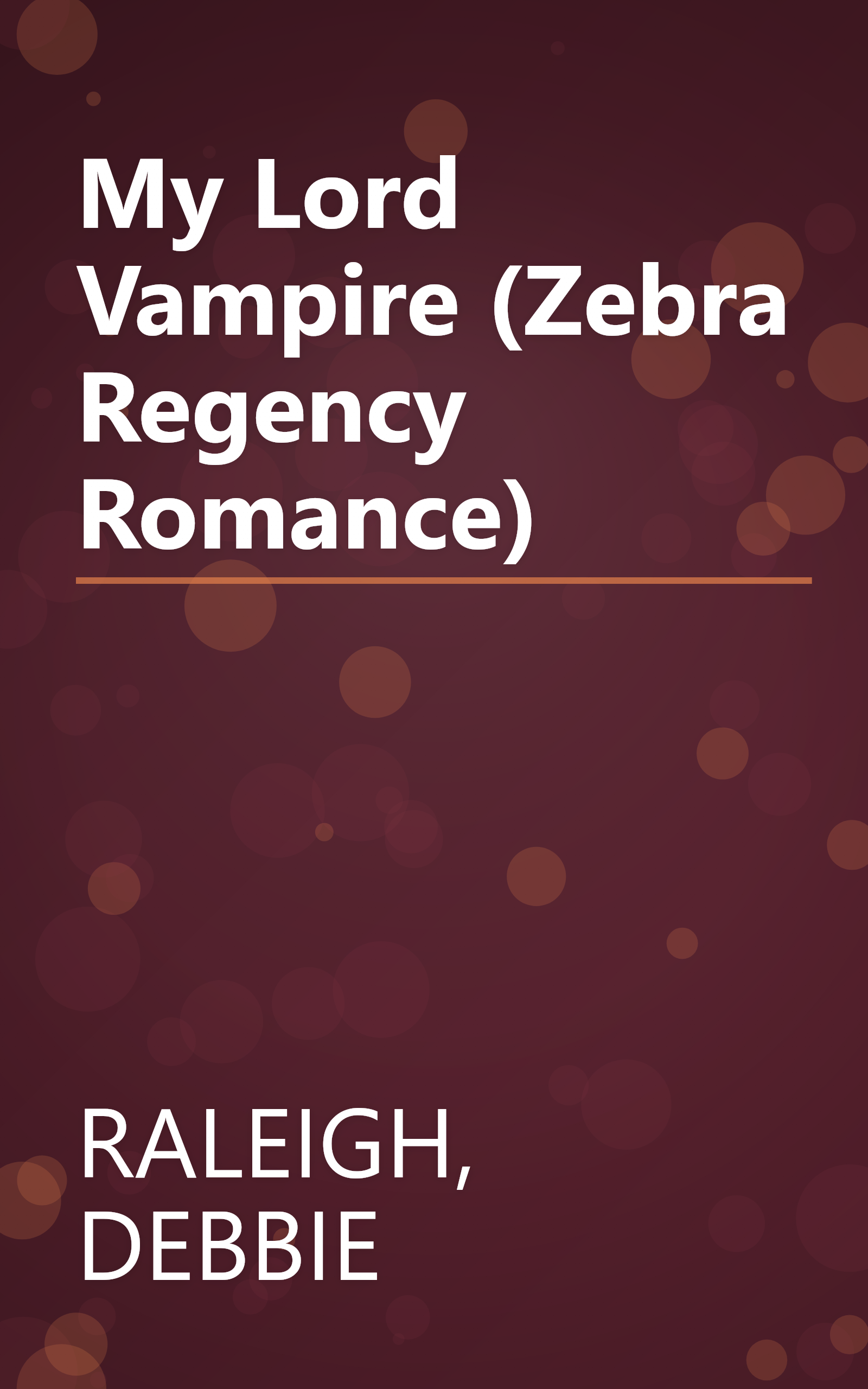 My Lord Vampire (Zebra Regency Romance) book cover