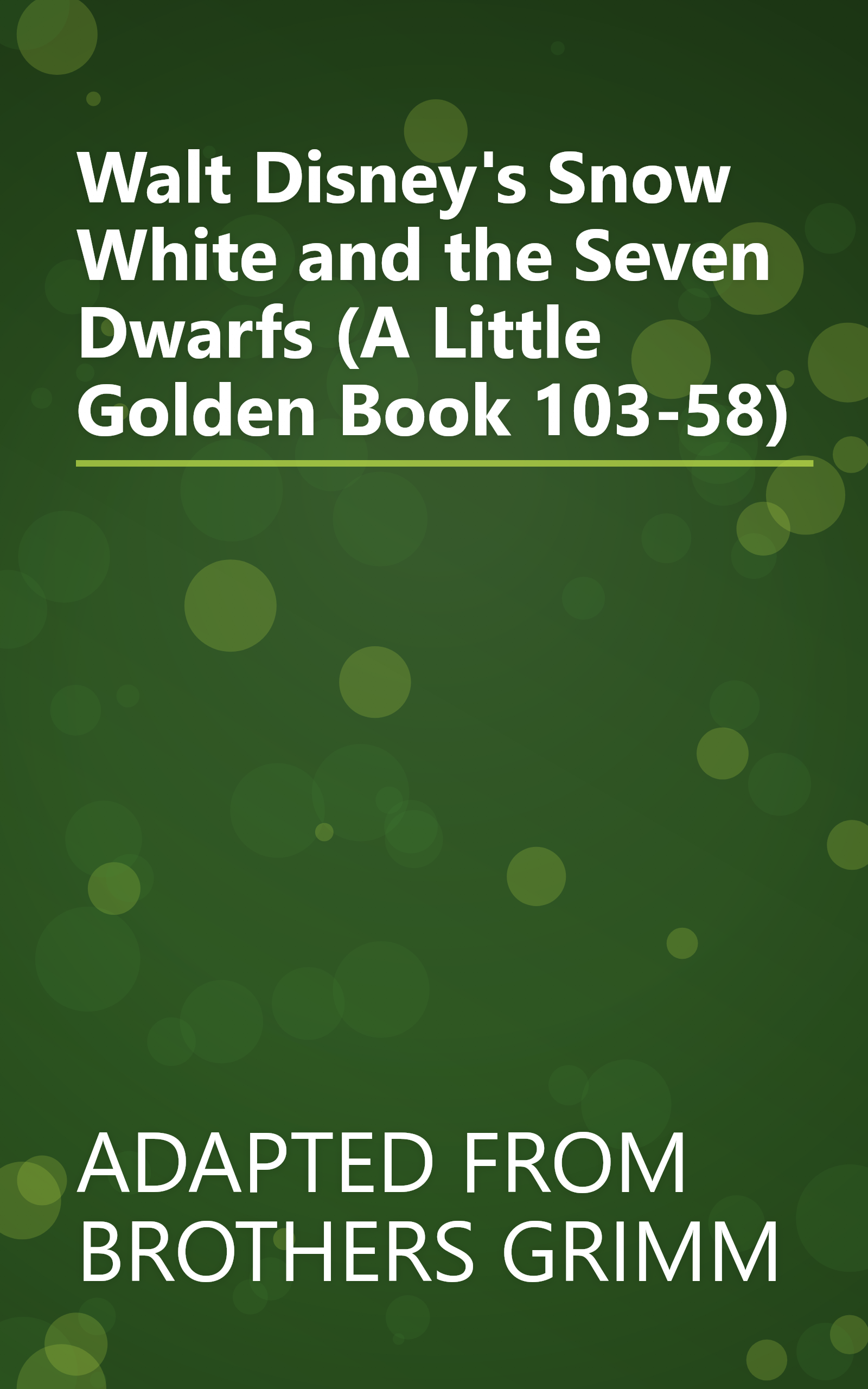 Walt Disney's Snow White and the Seven Dwarfs (A Little Golden Book 103-58) book cover