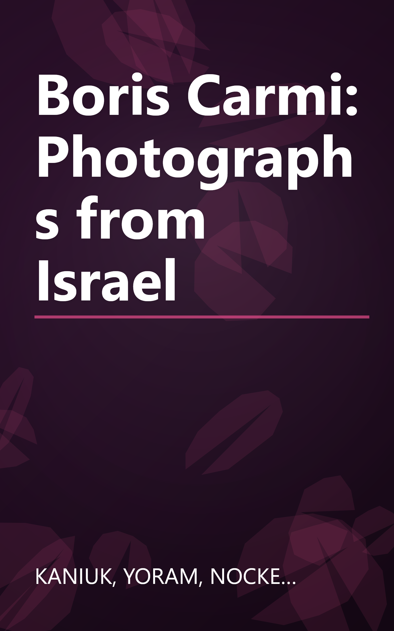 Boris Carmi: Photographs from Israel book cover