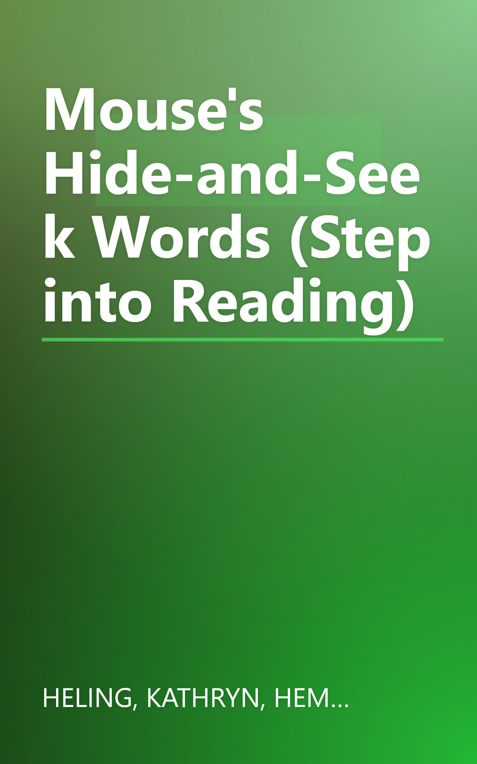 Mouse's Hide-and-Seek Words (Step into Reading) book cover