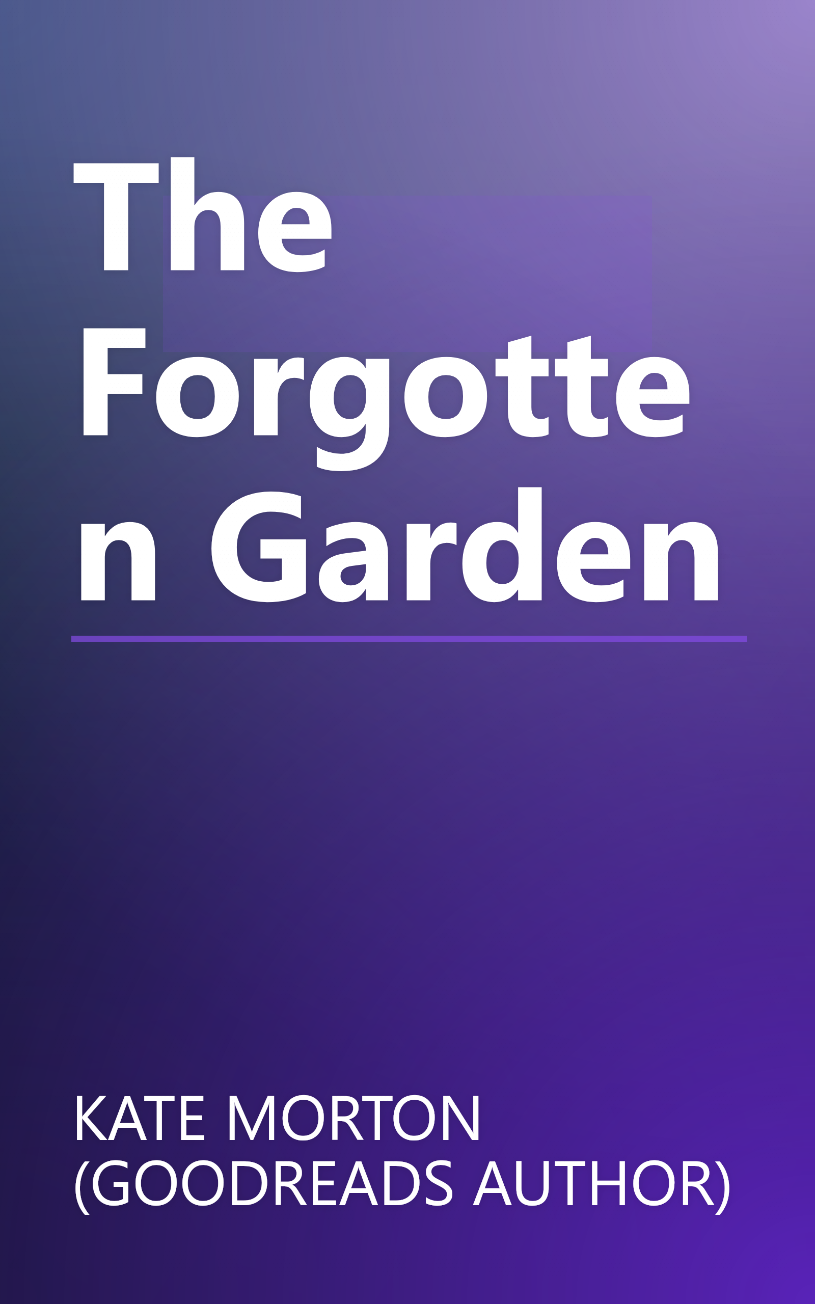 The Forgotten Garden book cover